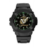 Frontier Military US Marines Black Analog Watch - 47mm, Stainless Steel ...
