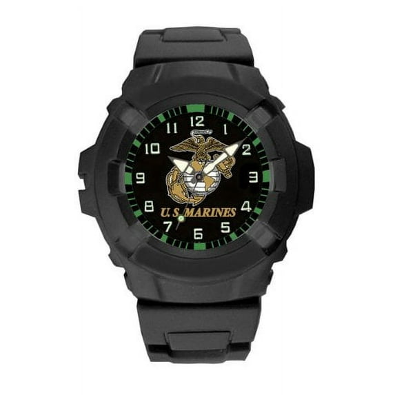 Frontier Military US Marines Black Analog Watch - 47mm, Stainless Steel ...