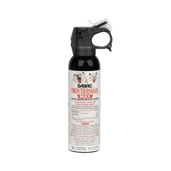 SABRE Frontiersman MAX Bear Spray and Mountain Lion Deterrent, 9.2 oz, 40 ft Range, Maximum ...