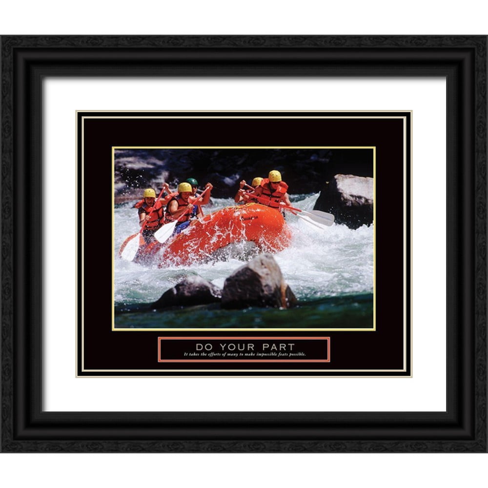 Frontline 14x12 Black Ornate Wood Framed with Double Matting Museum Art ...