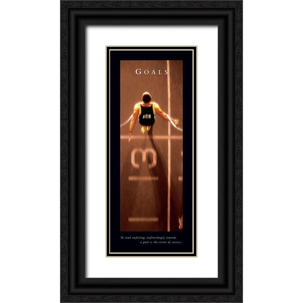 Frontline 15x32 Black Ornate Wood Framed with Double Matting Museum Art ...