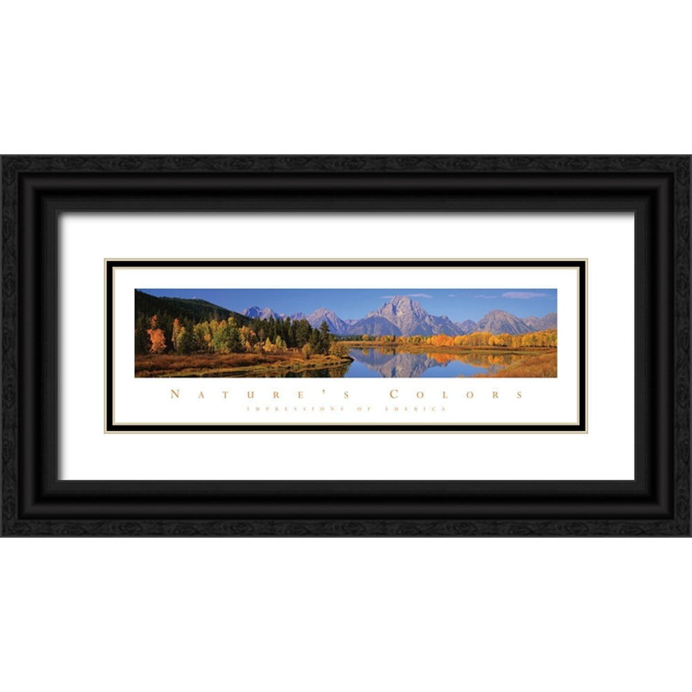 Frontline 18x9 Black Ornate Wood Framed with Double Matting Museum Art ...