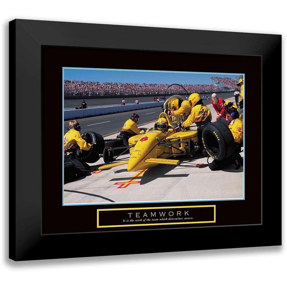 Frontline 24x20 Black Modern Framed Museum Art Print Titled - Teamwork - Pit Stop - Walmart.com