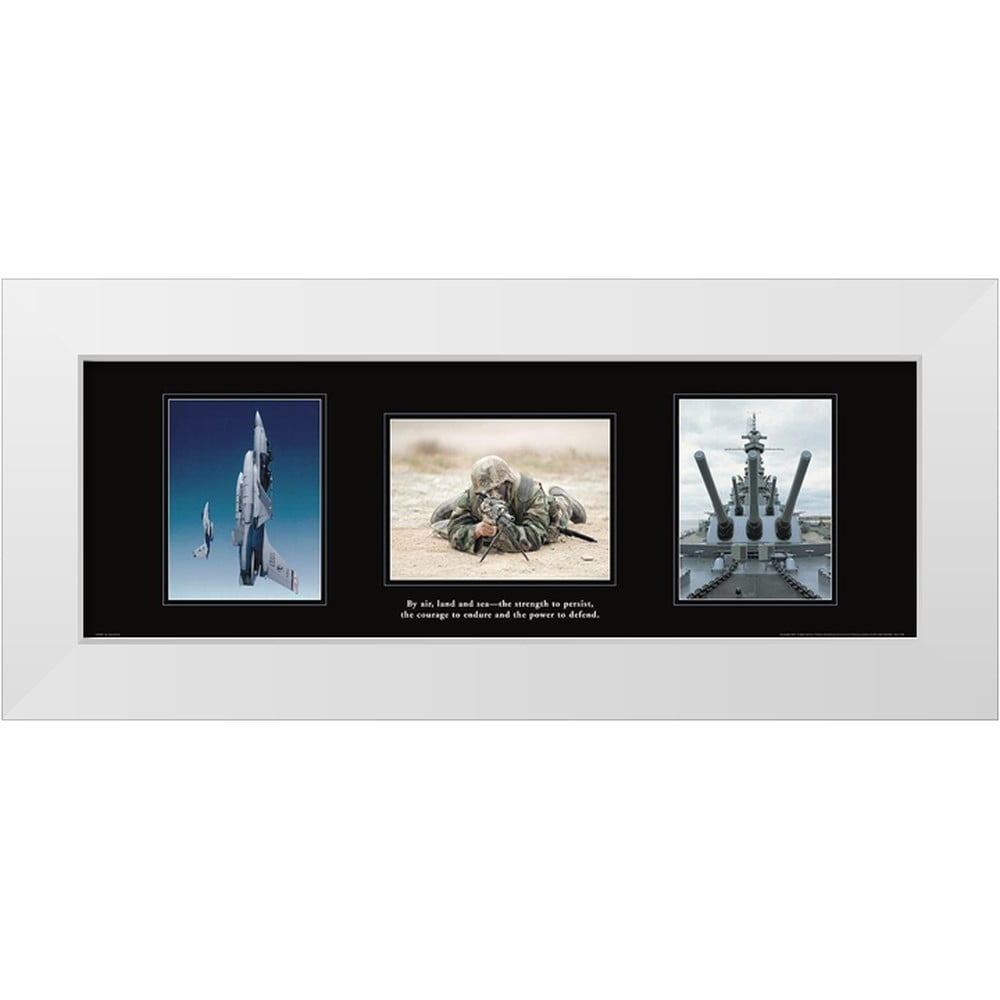 Frontline 32x13 White Modern Wood Framed Museum Art Print Titled - Air ...