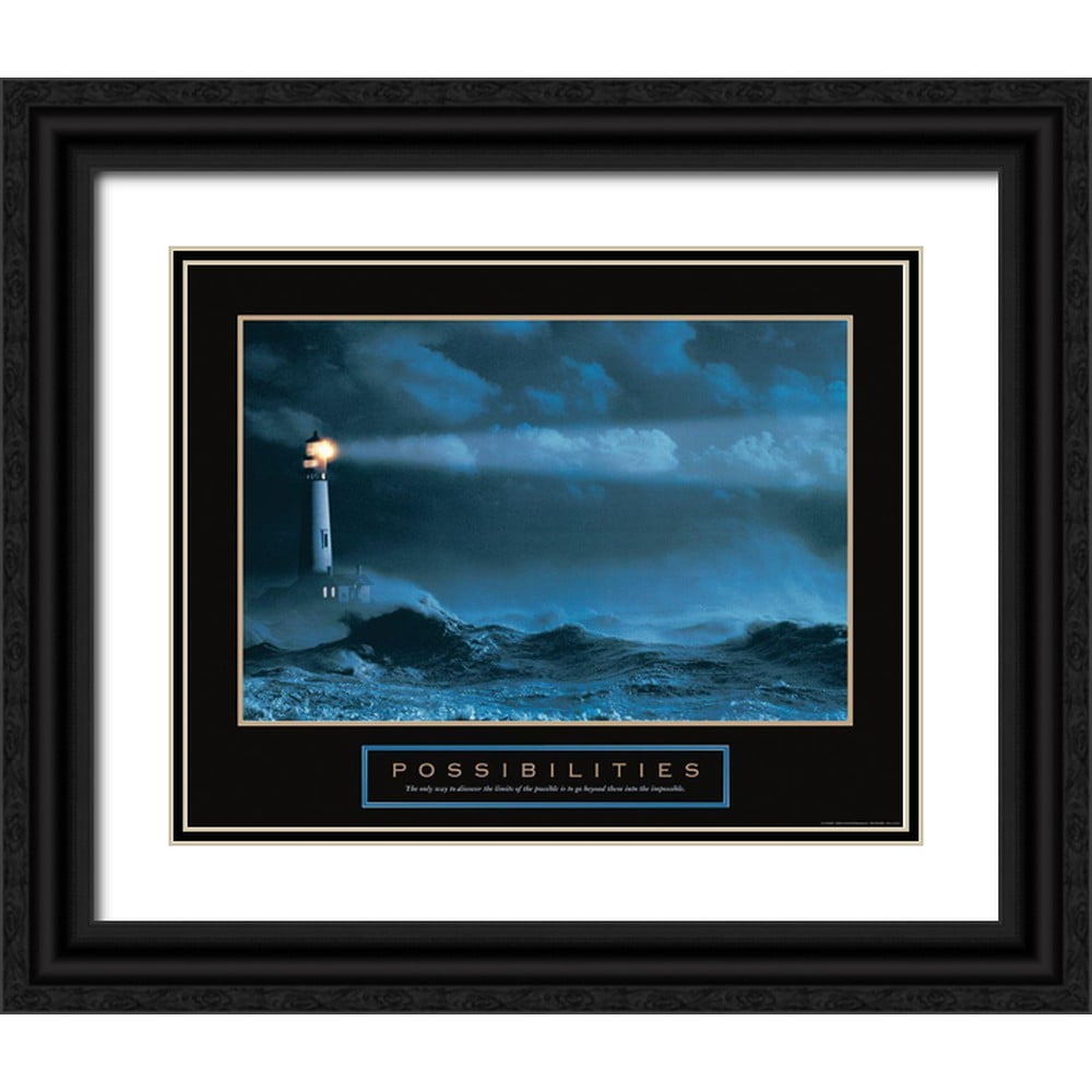 Frontline 32x26 Black Ornate Wood Framed with Double Matting Museum Art ...