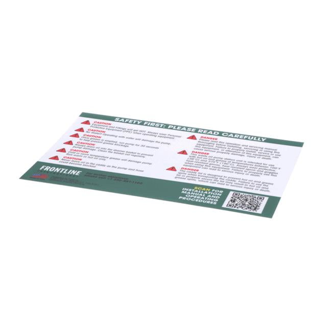 Frontline International 50010070 Equipment, Safety, Instruction Label ...