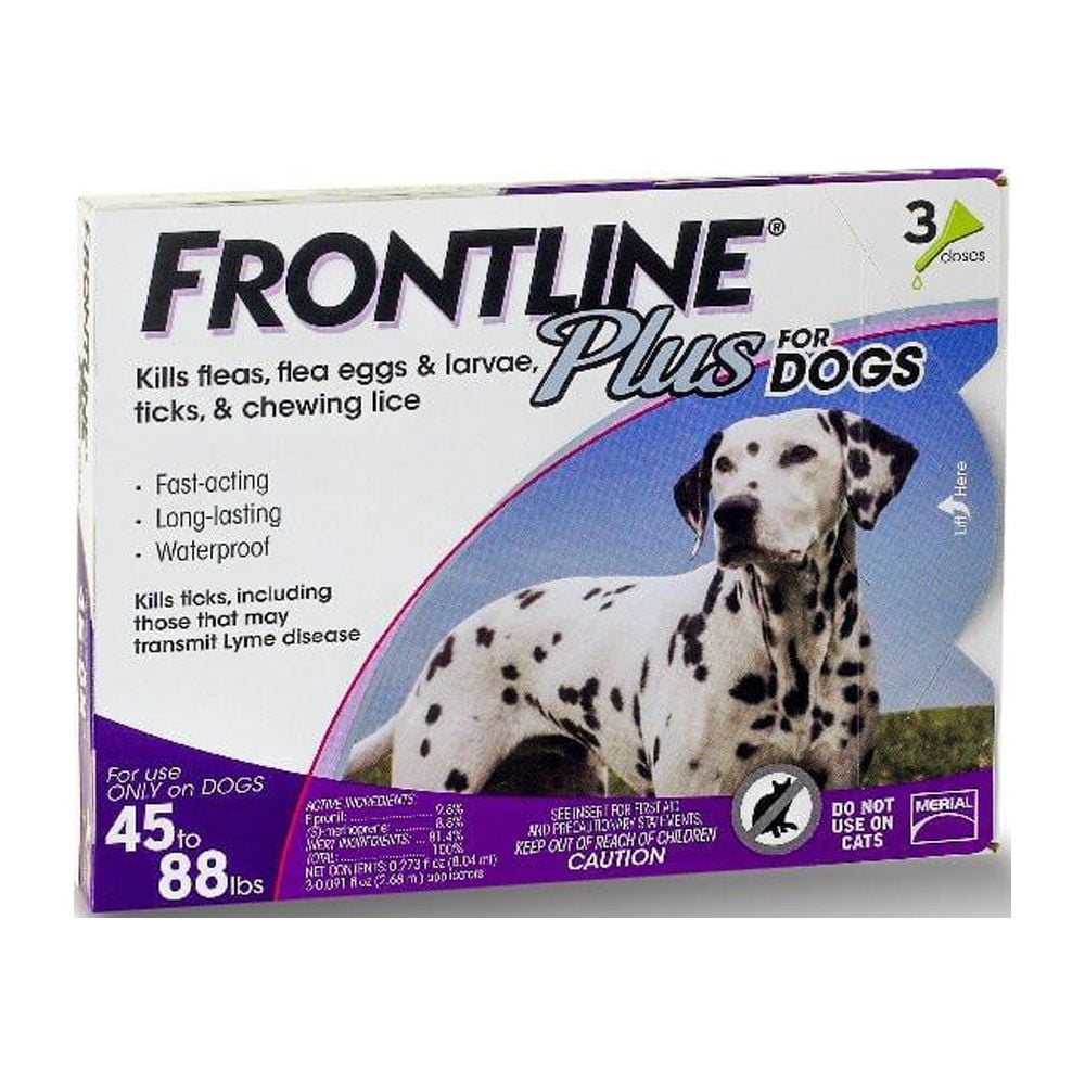 Frontline Plus for Large Dogs 45-88 lbs - 3 Pack - Walmart.com