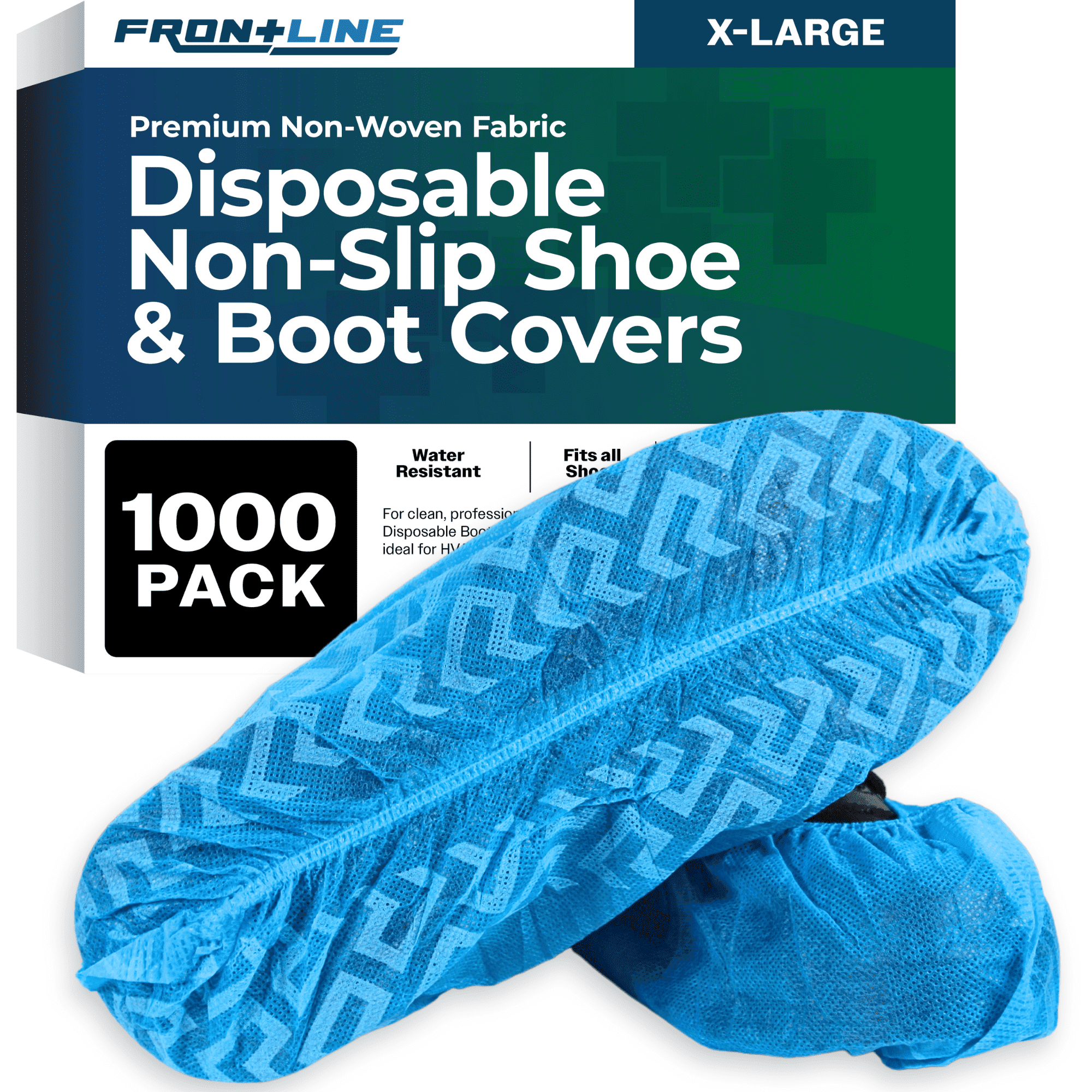 Frontline Premium Anti-Slip Disposable Shoe Covers 1,000 Pack Non-Woven ...