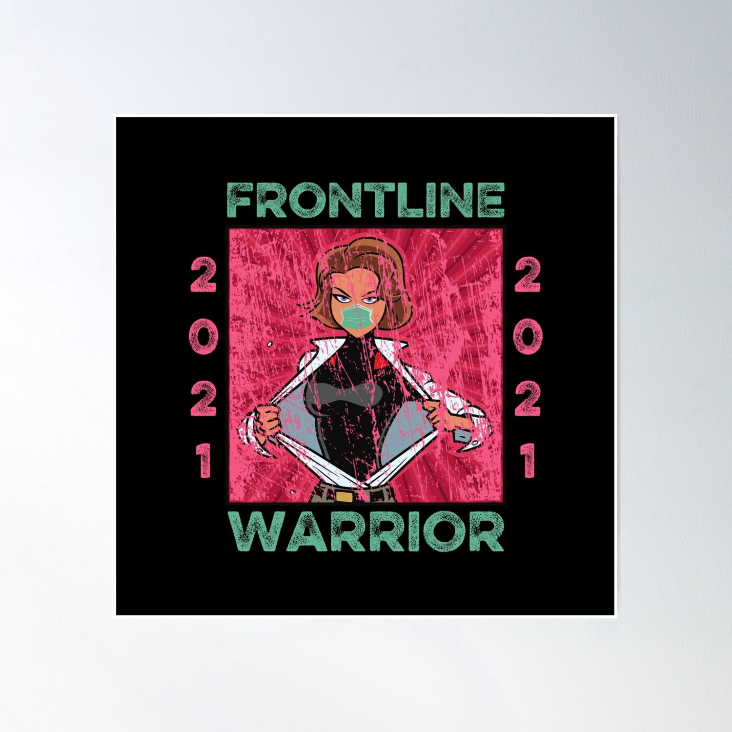 Frontline Warrior 2021 Poster Wall Art, Modern Wall Decor, 24x24 ...