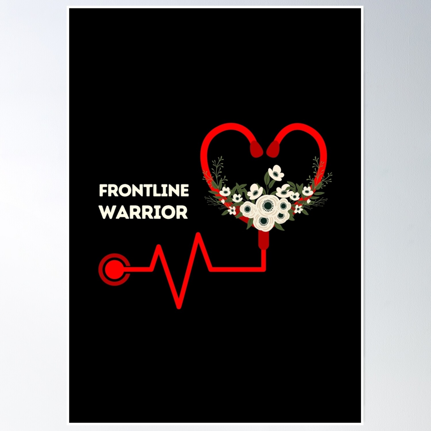 Frontline Warrior Nurse Medical Poster Wall Art, Modern Wall Decor ...