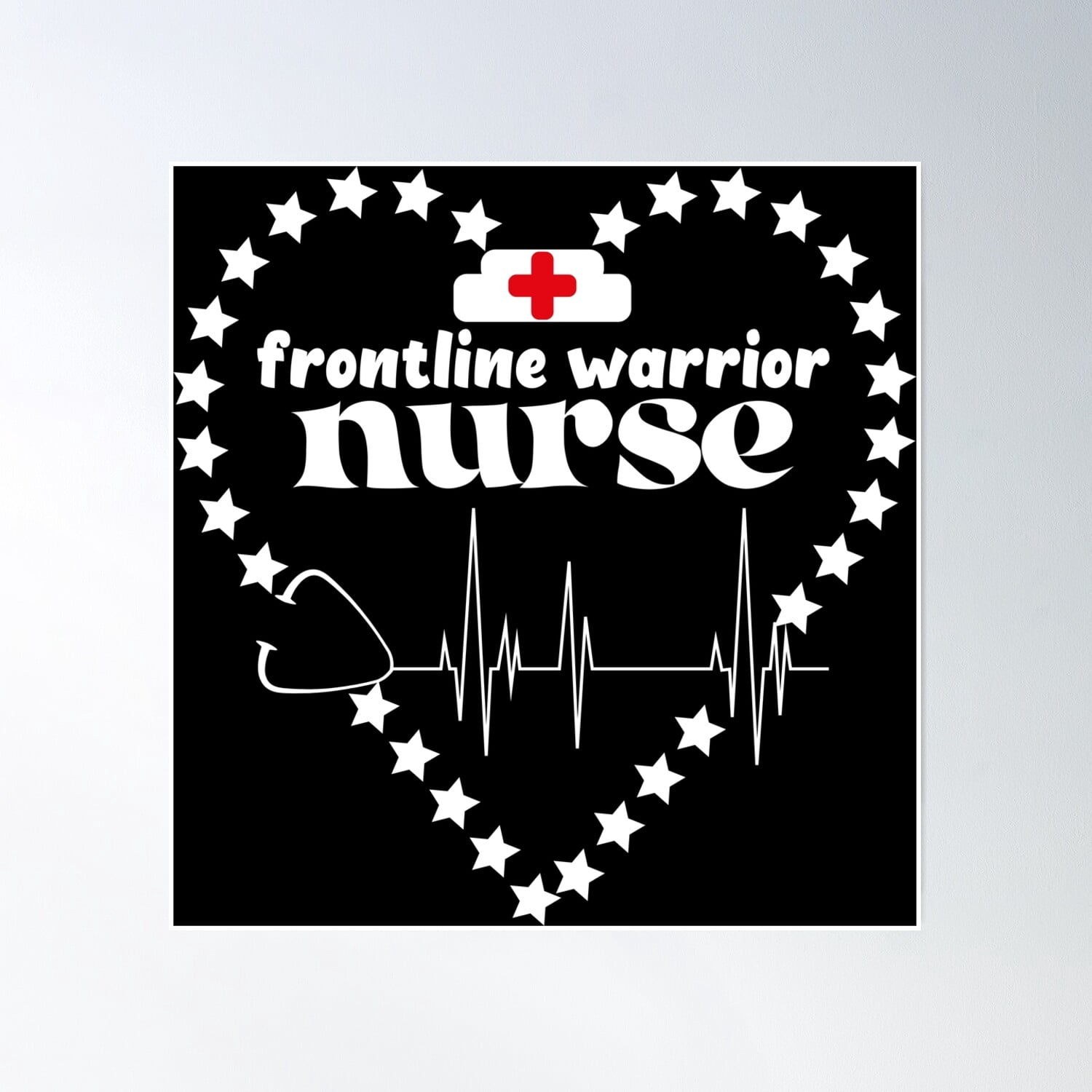 Frontline Warrior Nurse Poster Wall Art, Modern Wall Decor, 24x24 ...
