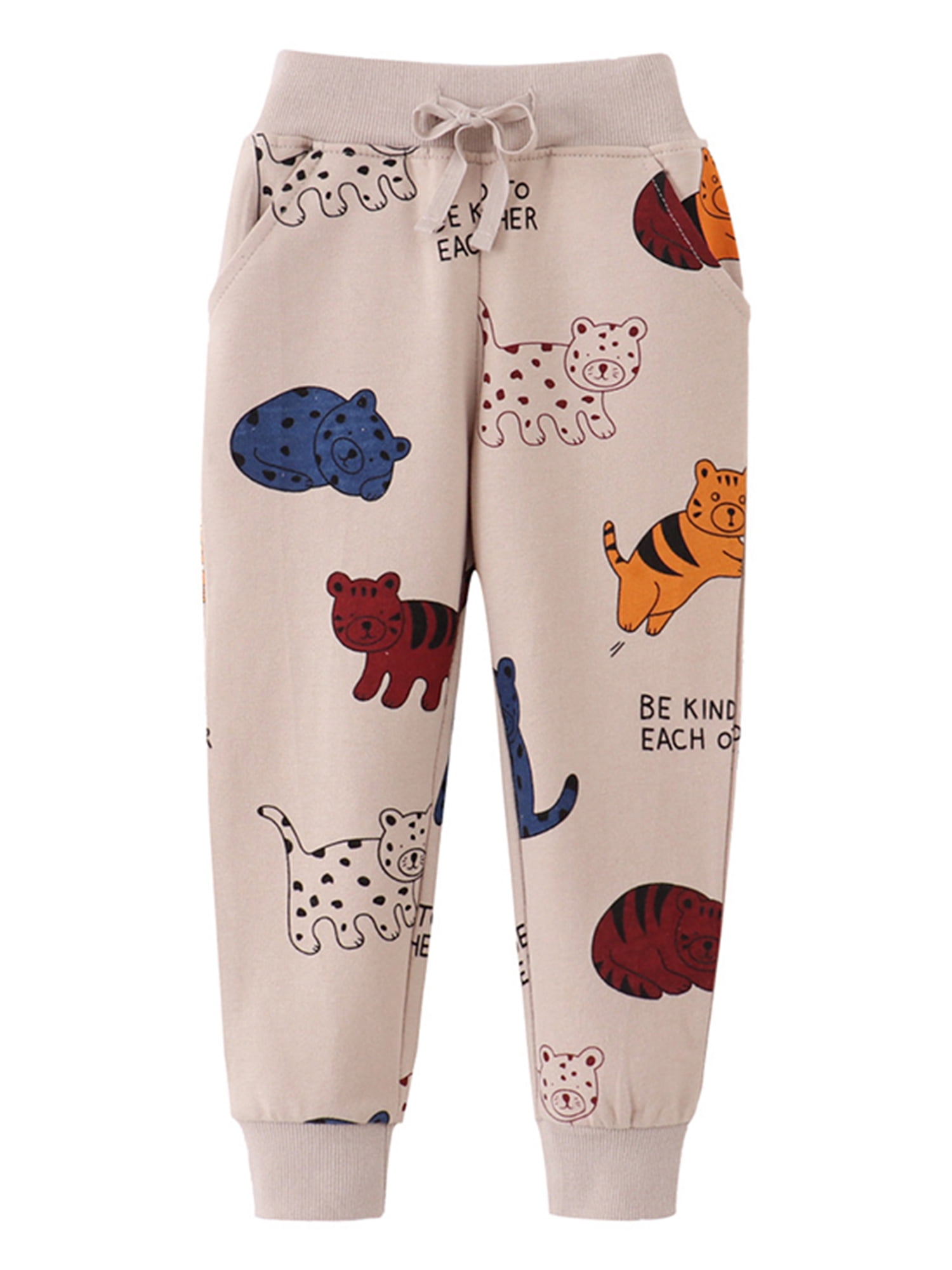 Frontwalk Boys Trousers Animal Print Sweatpants Straight Leg Pants ...