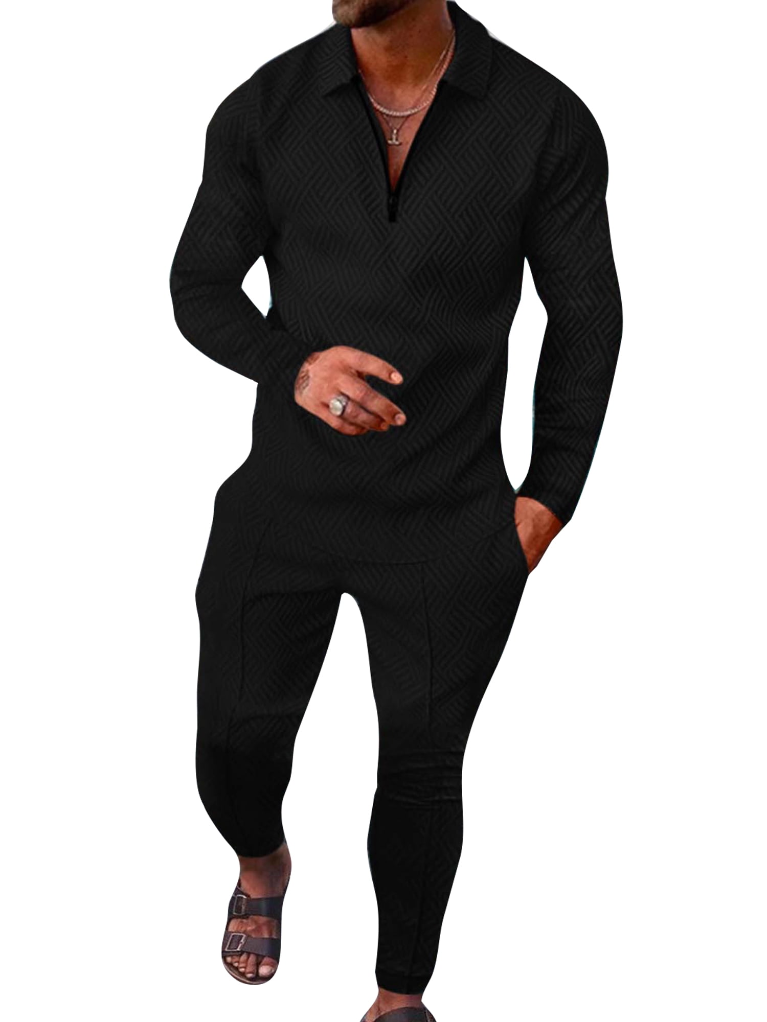 Frontwalk Casual Jogging Sets For Mens 2 Piece Loungewear Sweat Suit ...