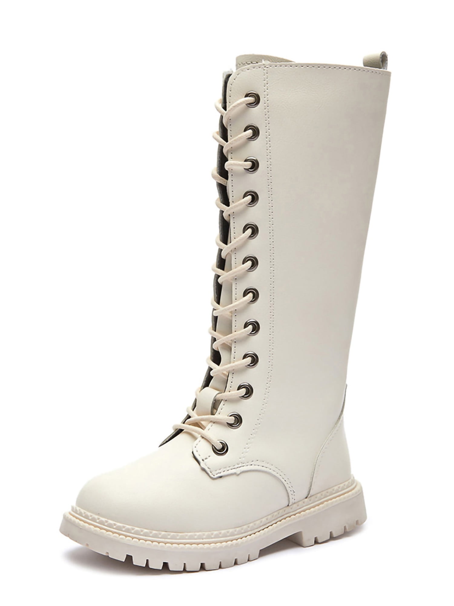 Frontwalk Girl Knee High Boots Lug Sole Princess Booties Side Zipper ...