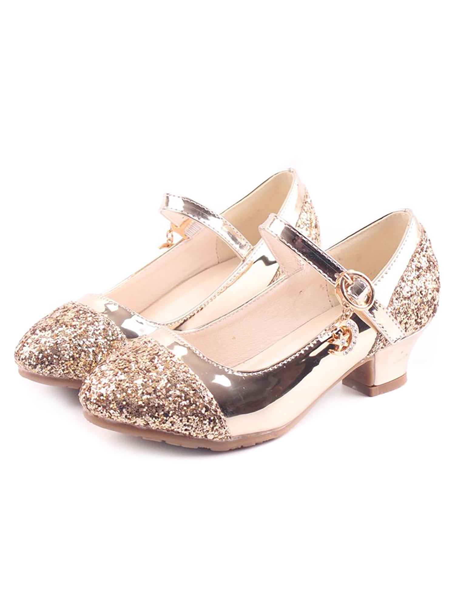 Frontwalk Girl's Princess Dress Shoe Low Top Sandals Chunky Heel Mary ...