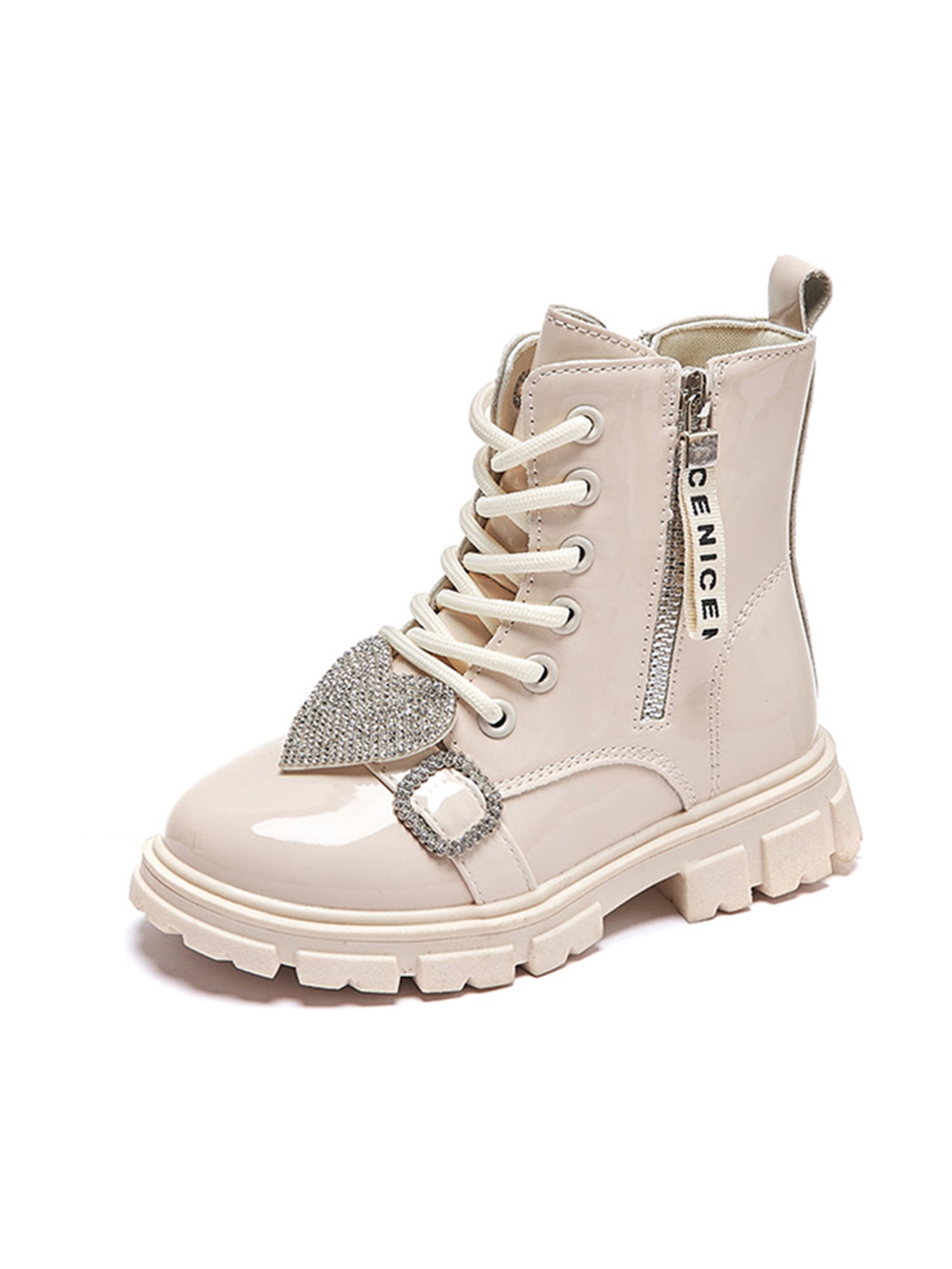 Frontwalk Kids Combat Boot Winter Warm Booties Zipper Ankle Boots Daily ...