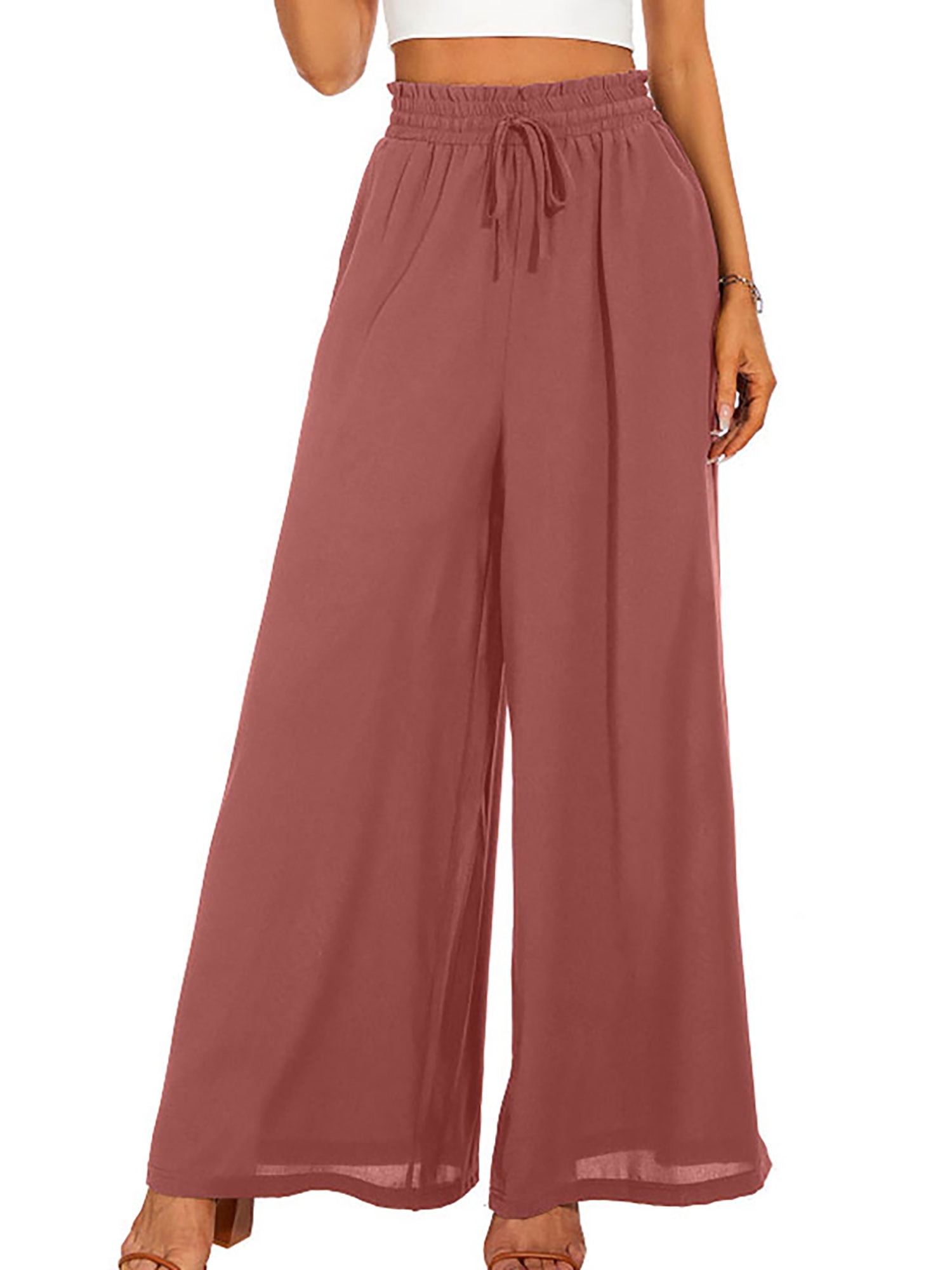 Frontwalk Ladies Bottoms Wide Leg Palazzo Pant High Waist Pants Women ...
