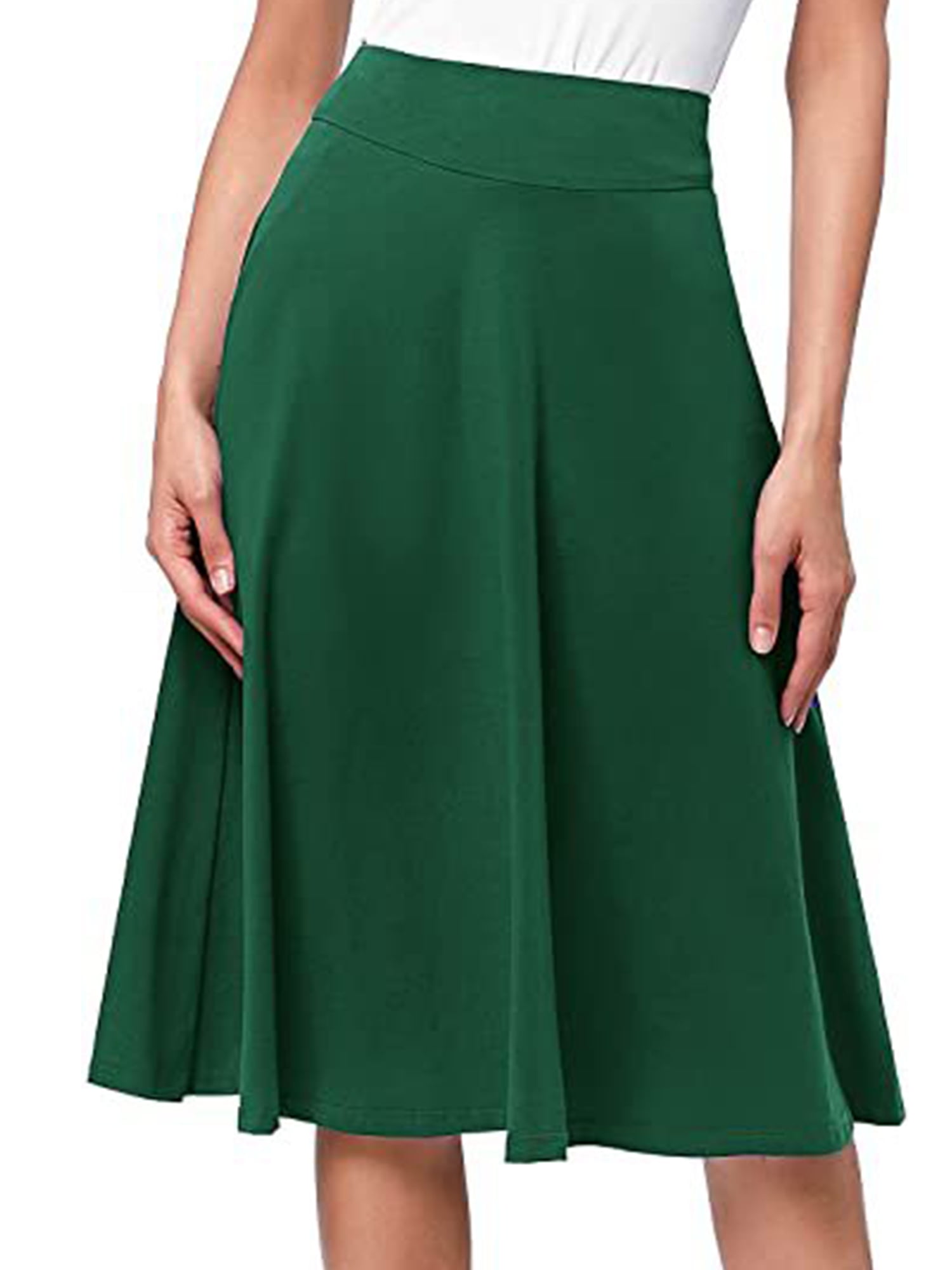 Frontwalk Ladies Midi Skirt Ruffle Skirts A-line Women Pleated High ...