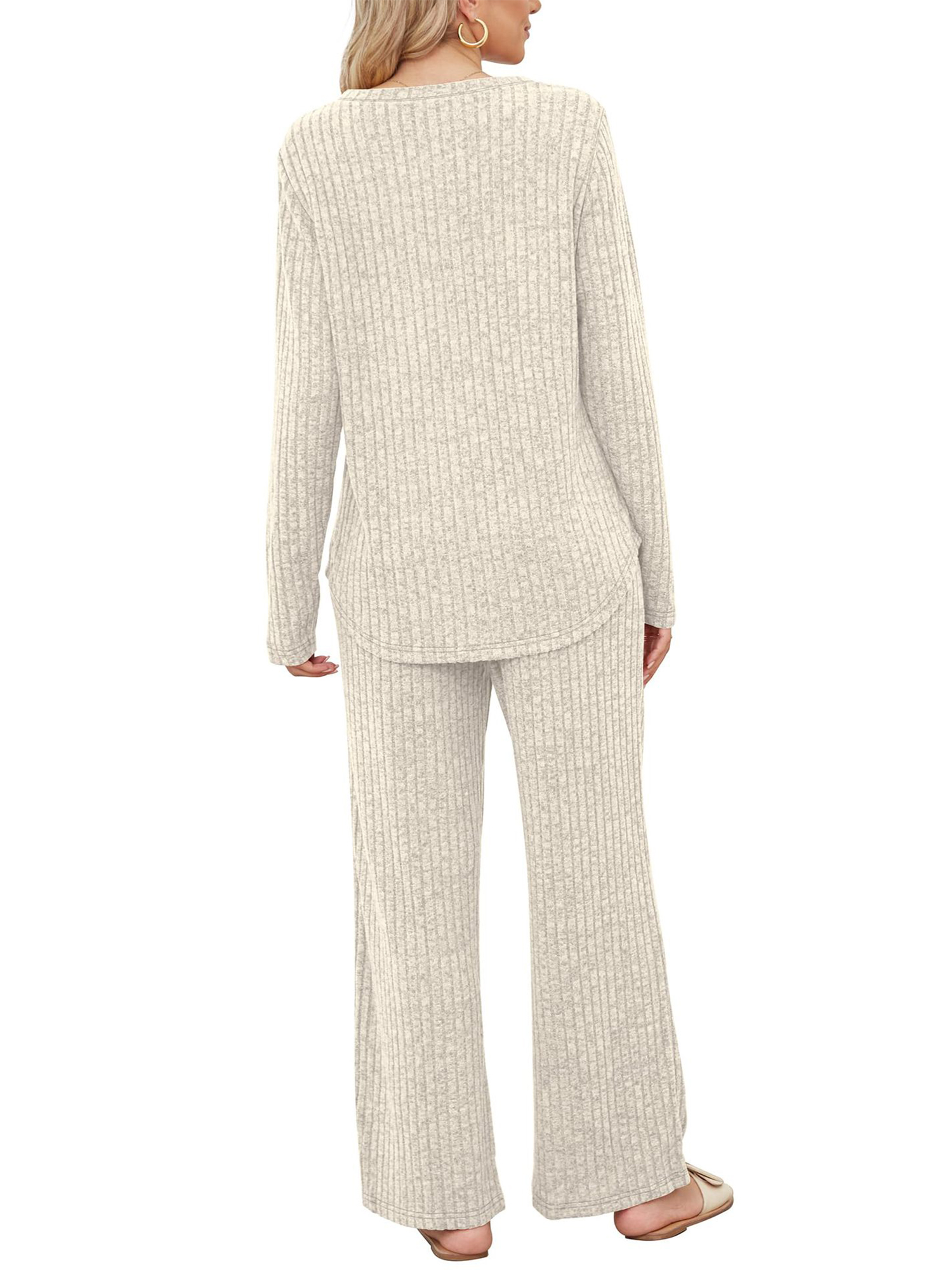 Frontwalk Ladies Sleepwear Elastic Waist Loungwear Drawstring Nightwear ...