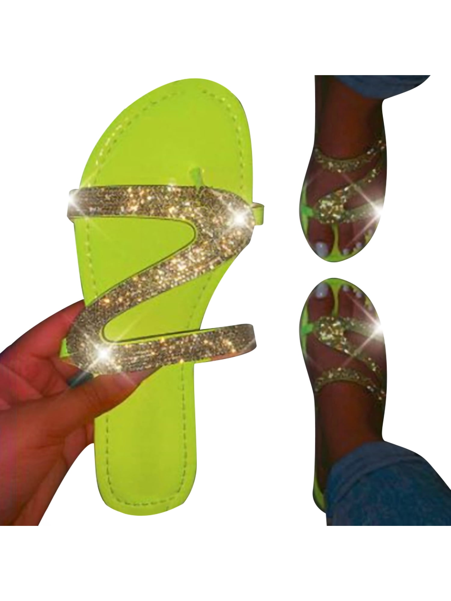 Frontwalk Ladies Slides Backless Slippers Open Toe Flat Sandals Indoor ...