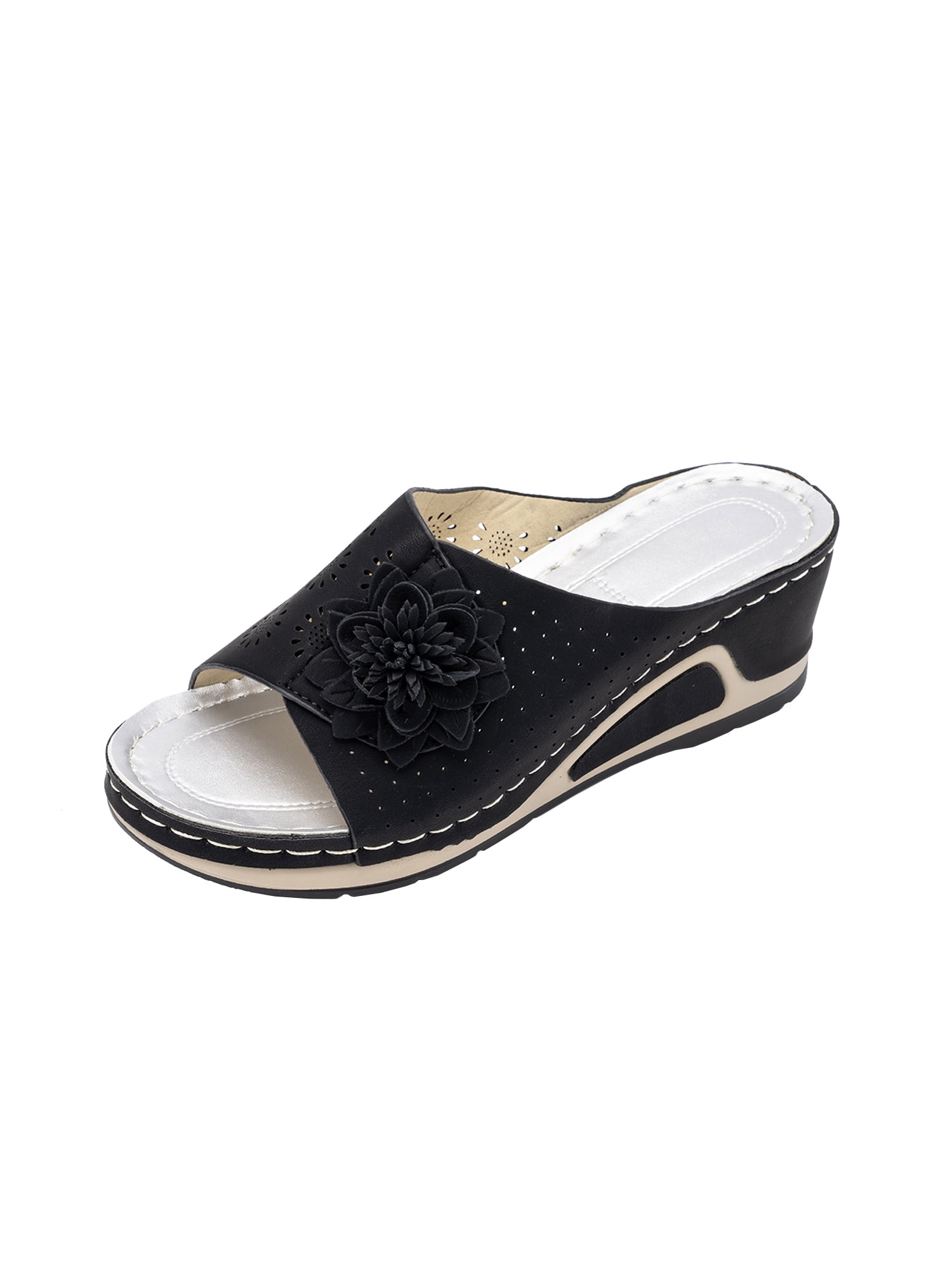 Frontwalk Ladies Slides Slip On Sandals Beach Wedge Sandal Vacations ...