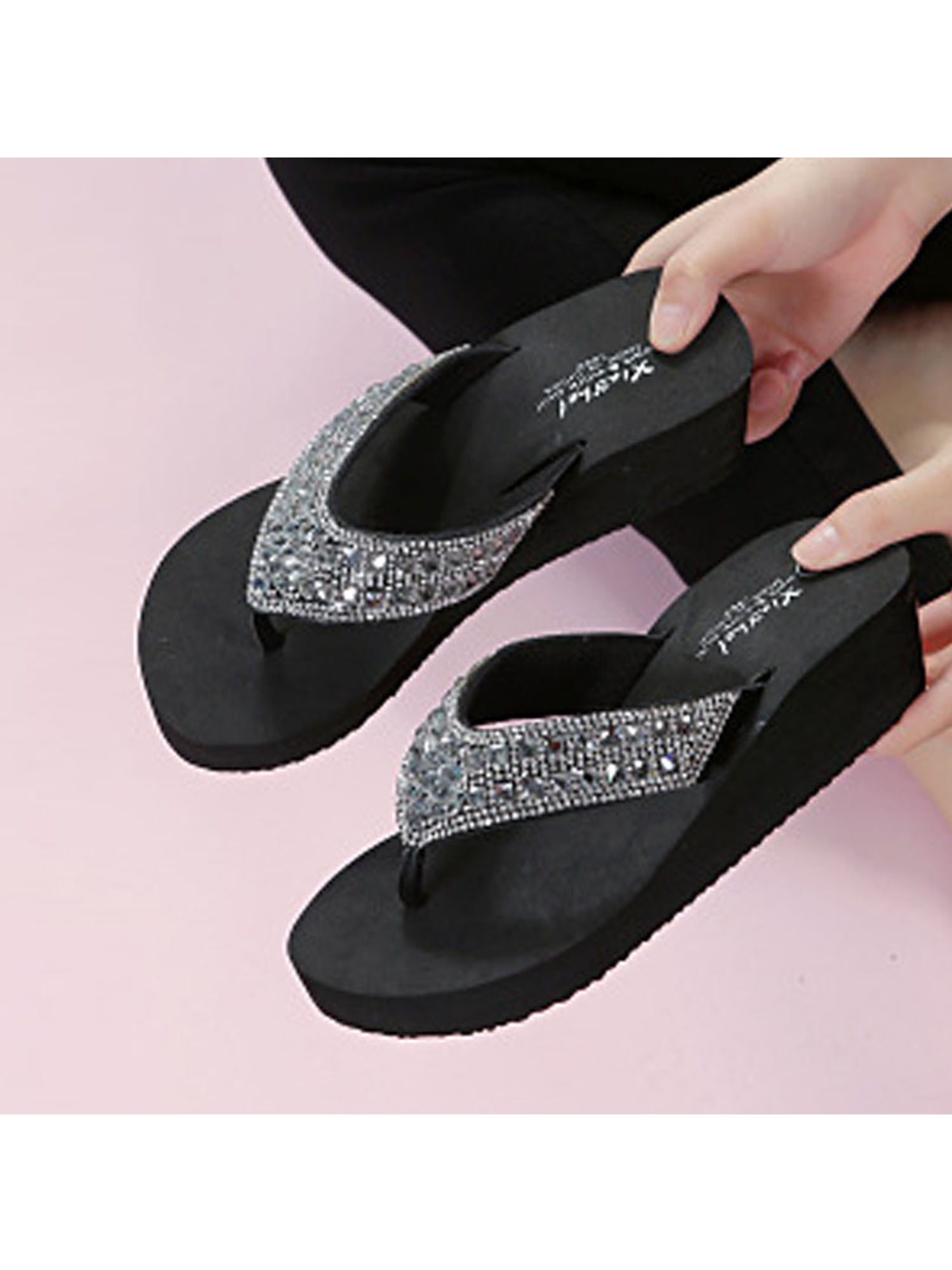 Frontwalk Ladies Slippers Backless Wedges Wedge&platform Flip Flops ...