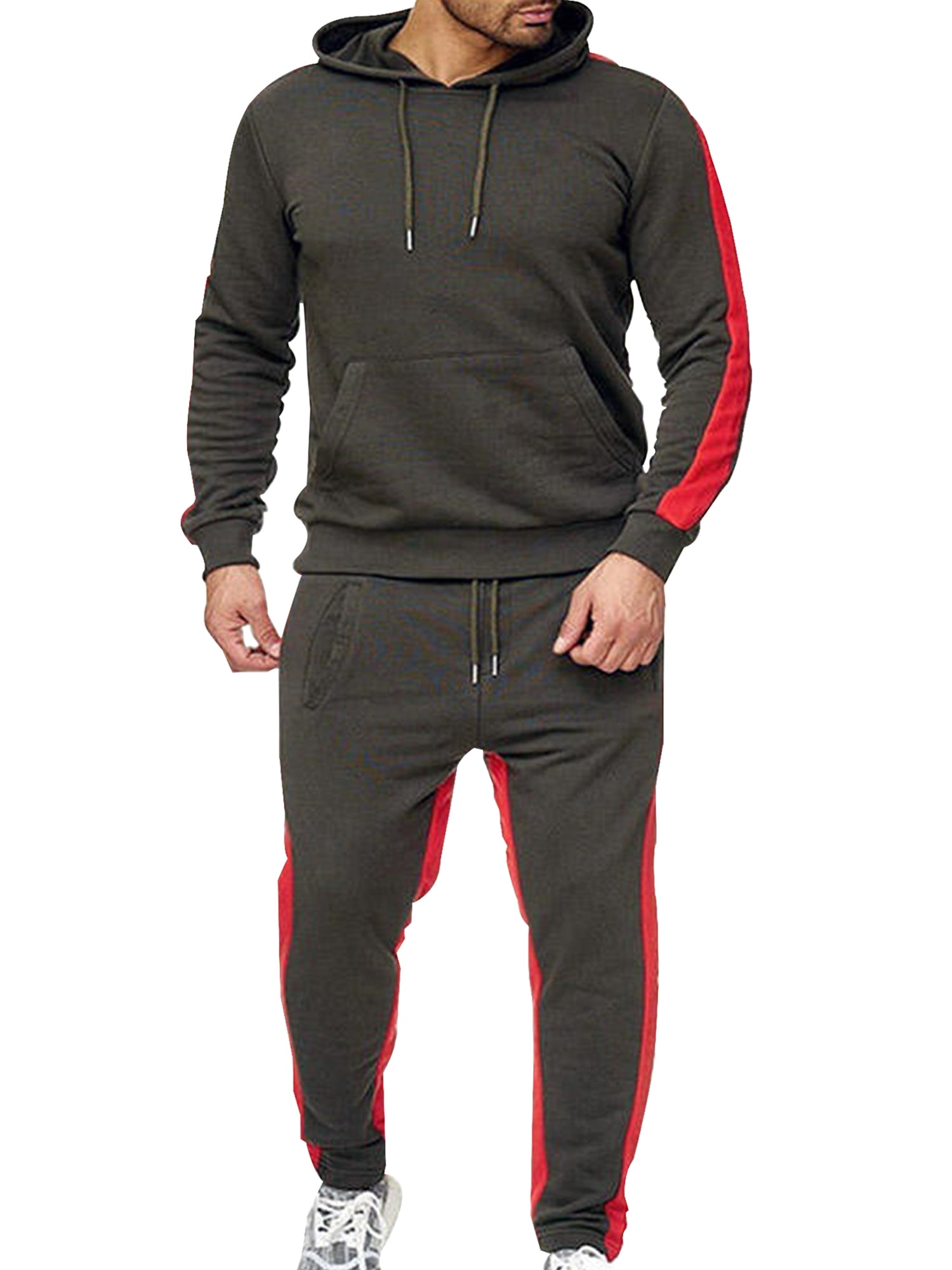 Frontwalk Men's Jogging Suit, Hooded Sweatshirt and Pants, Cotton ...