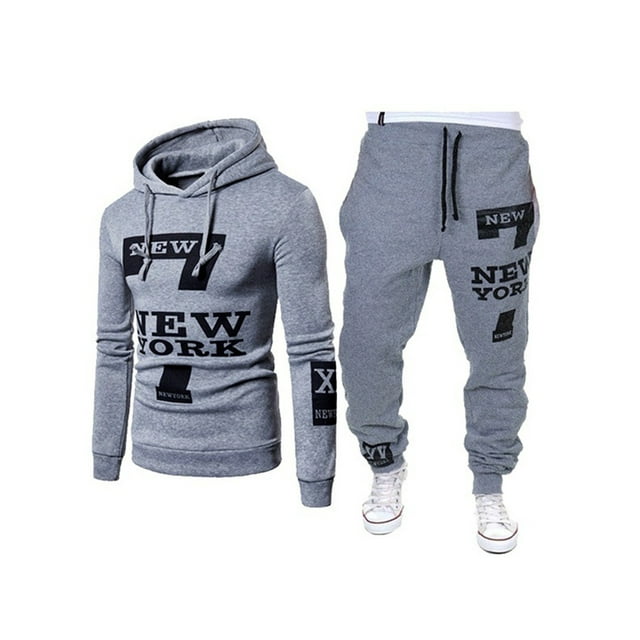 Frontwalk Men Activewear Sweatsuits Casual Long Sleeve Hoodies Tops