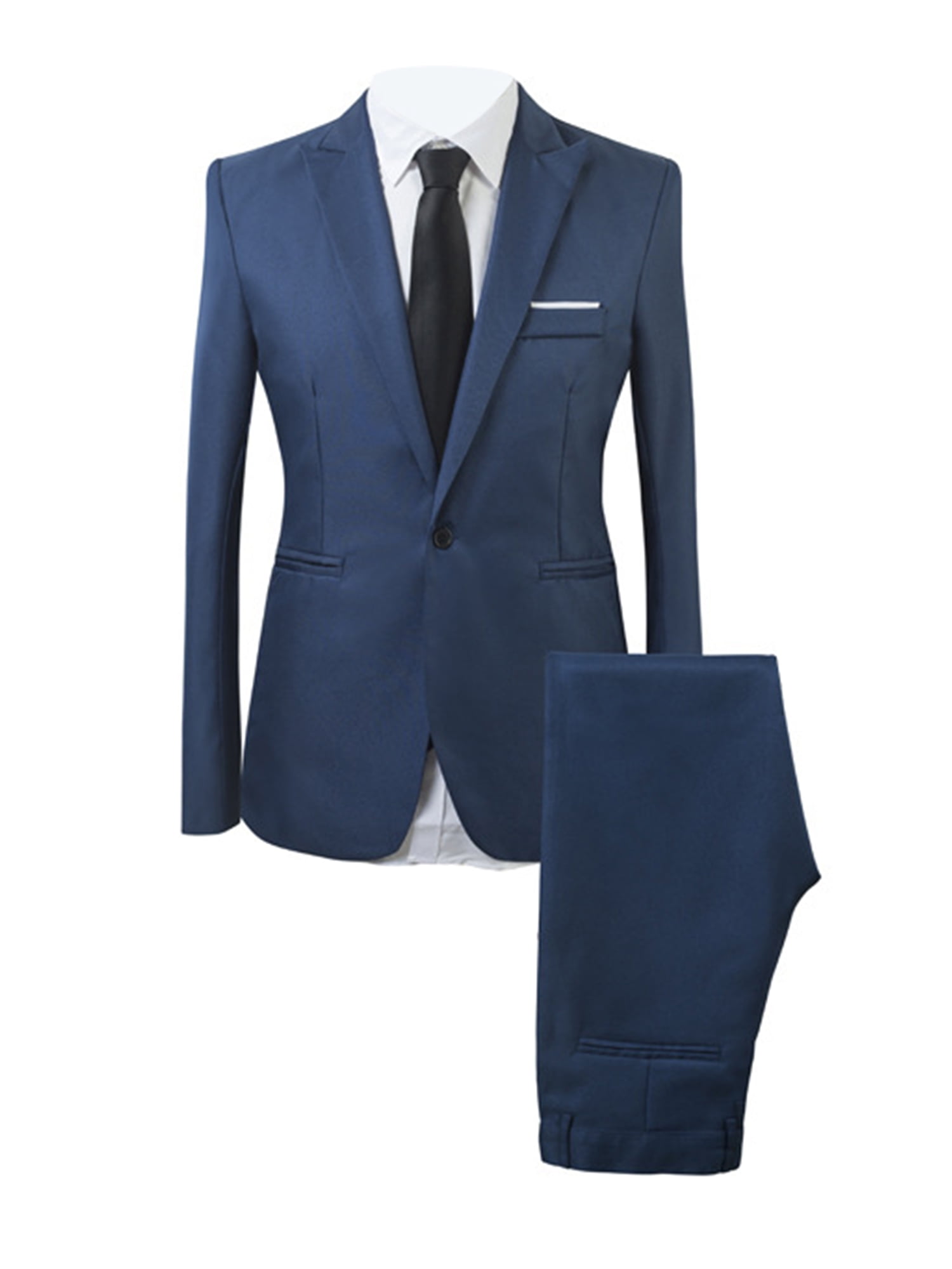 Frontwalk Men Blazer Suits 2 Piece Slim Fit Suit Single Breasted Plian ...