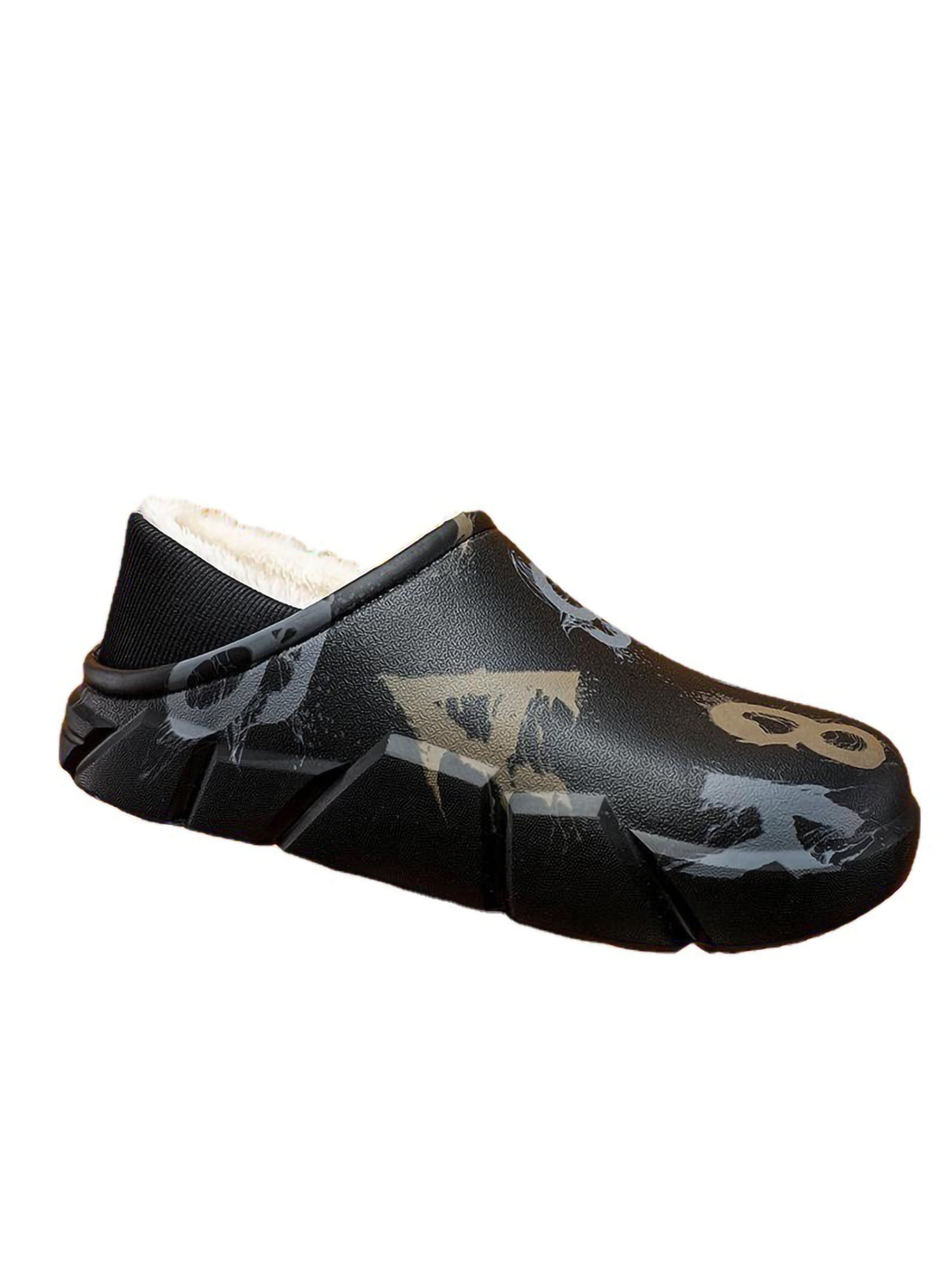 Frontwalk Men Fuzzy Slipper House Warm Shoes Soft Plush Slippers ...