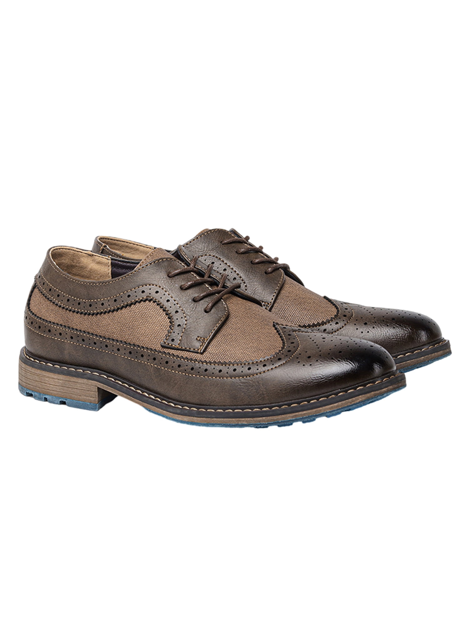 Frontwalk Men Oxfords Business Dress Shoes Lace Up Brogues Work Retro ...