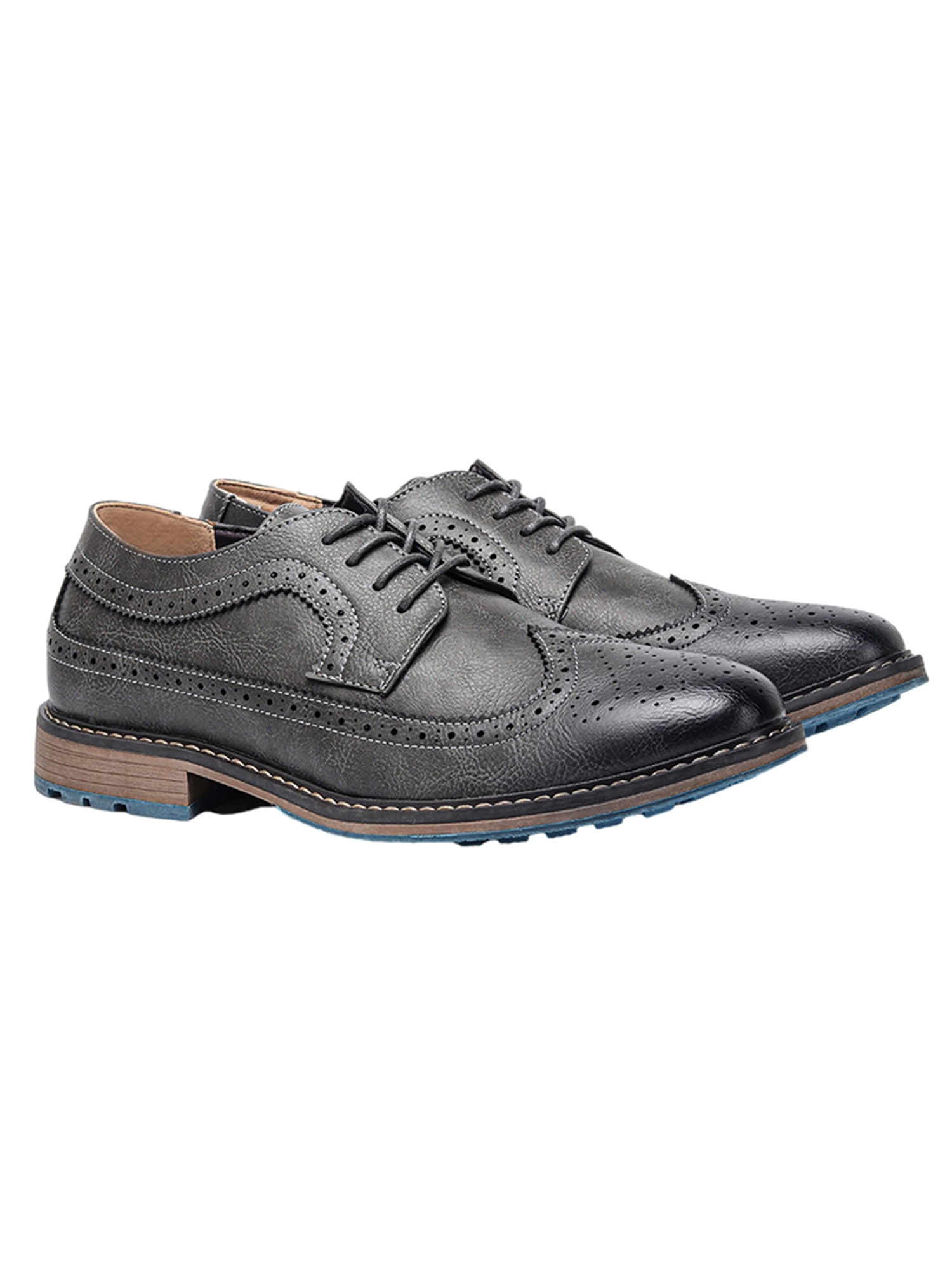 Frontwalk Men Oxfords Business Dress Shoes Lace Up Brogues Work Retro ...