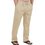 Mens Khaki Pants Elastic Waist