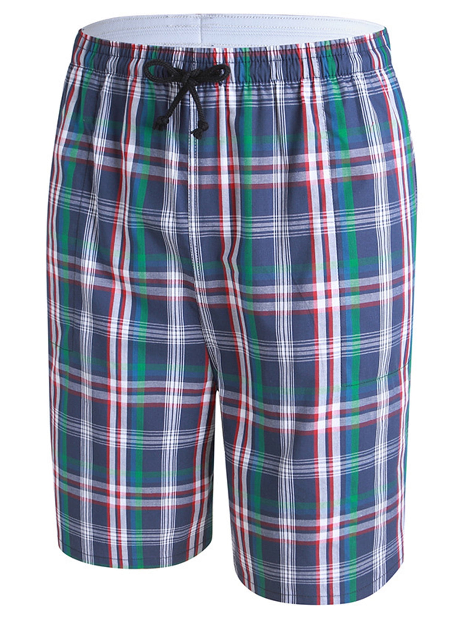 Frontwalk Men Plaid Shorts Summer Elastic Waist Trunk Casual Loungewear
