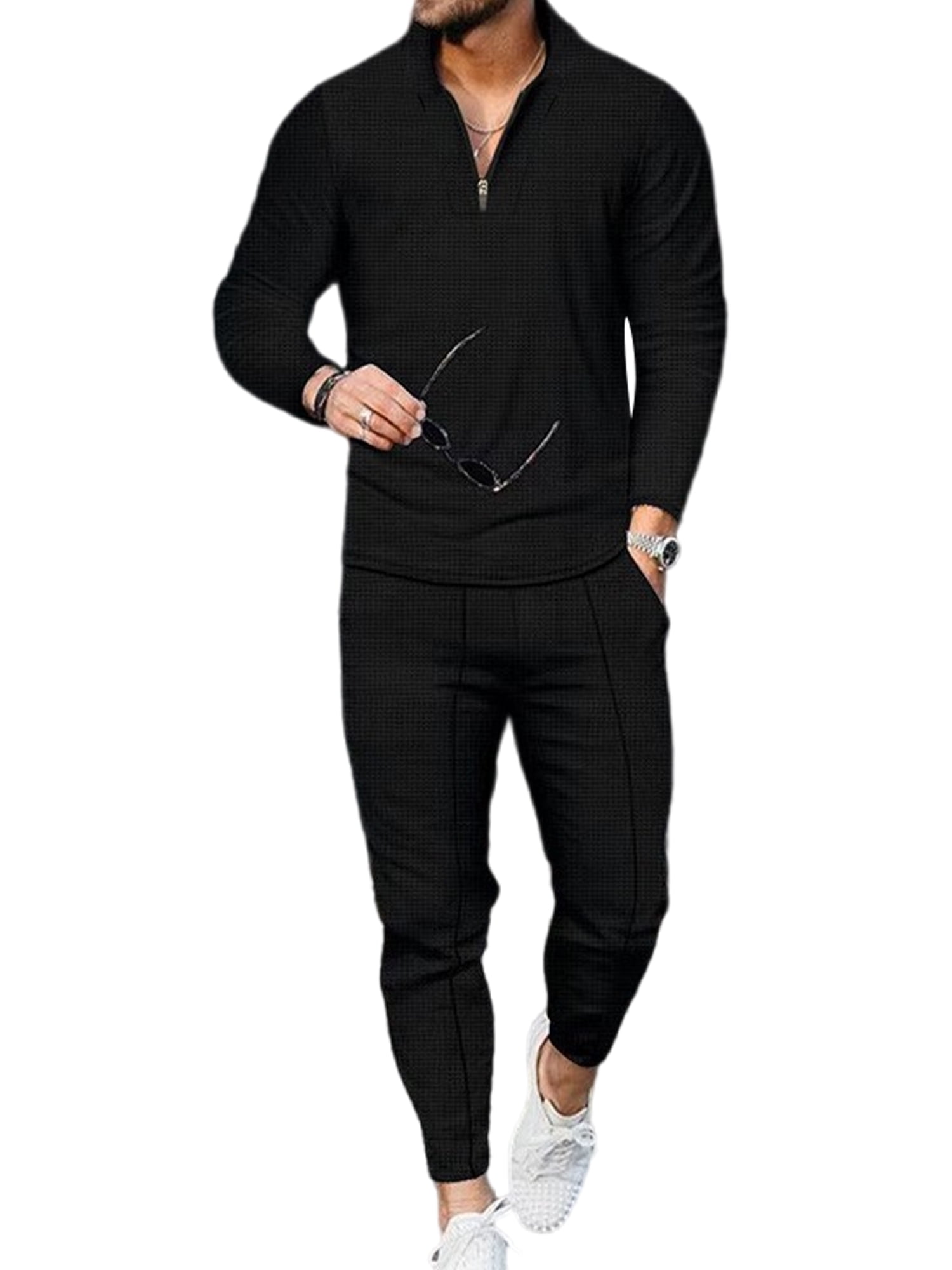 Frontwalk Men's Base Layer Suit Stretchy Compression Shirt And Pant Set ...