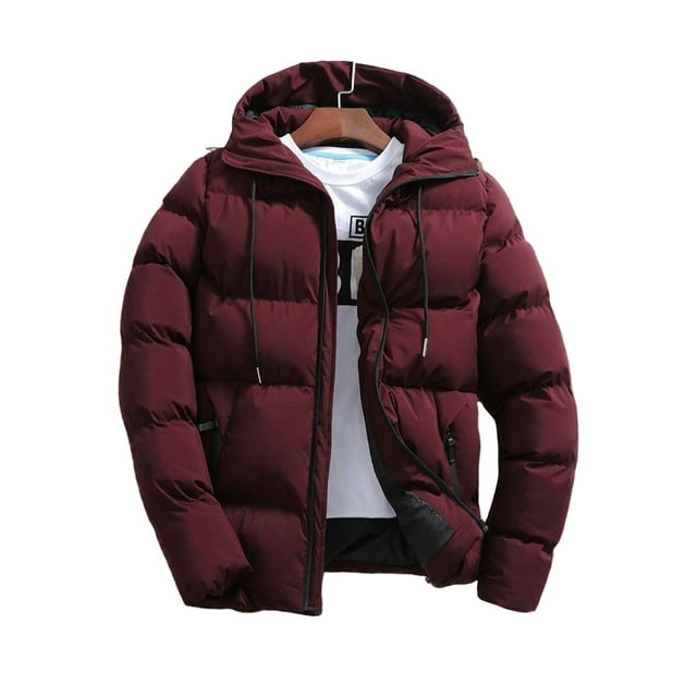 Frontwalk Men's Hooded Puffer Jacket, Full Zipper, Winter Outwear, Warm ...