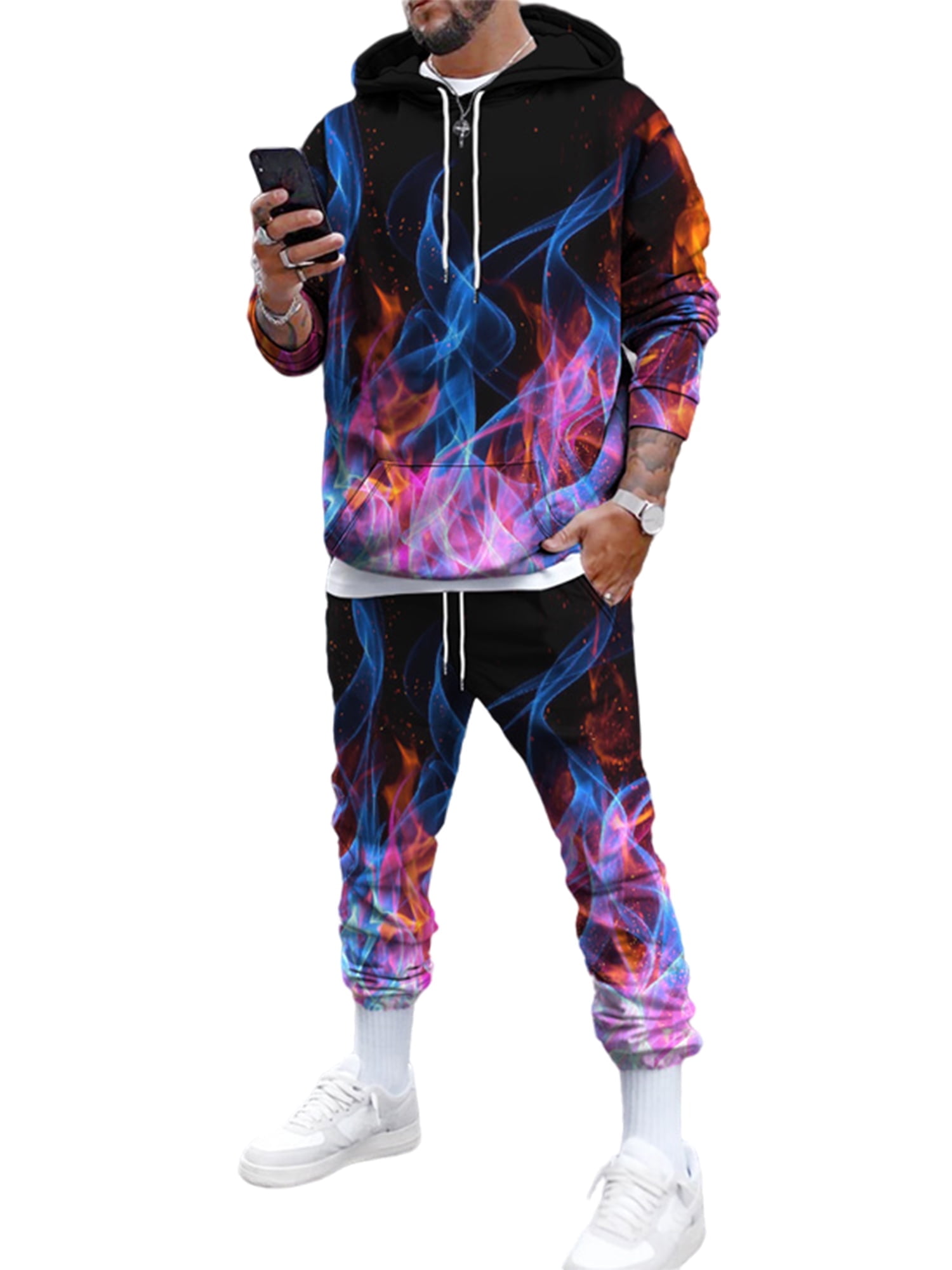 Frontwalk Mens Sweat Suit Set Plus Size Tracksuit Jogging 2 Piece ...