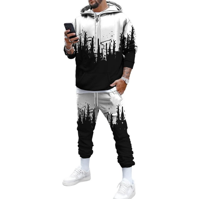 Frontwalk Mens Sweat Suit Set Plus Size Tracksuit Jogging 2 Piece ...