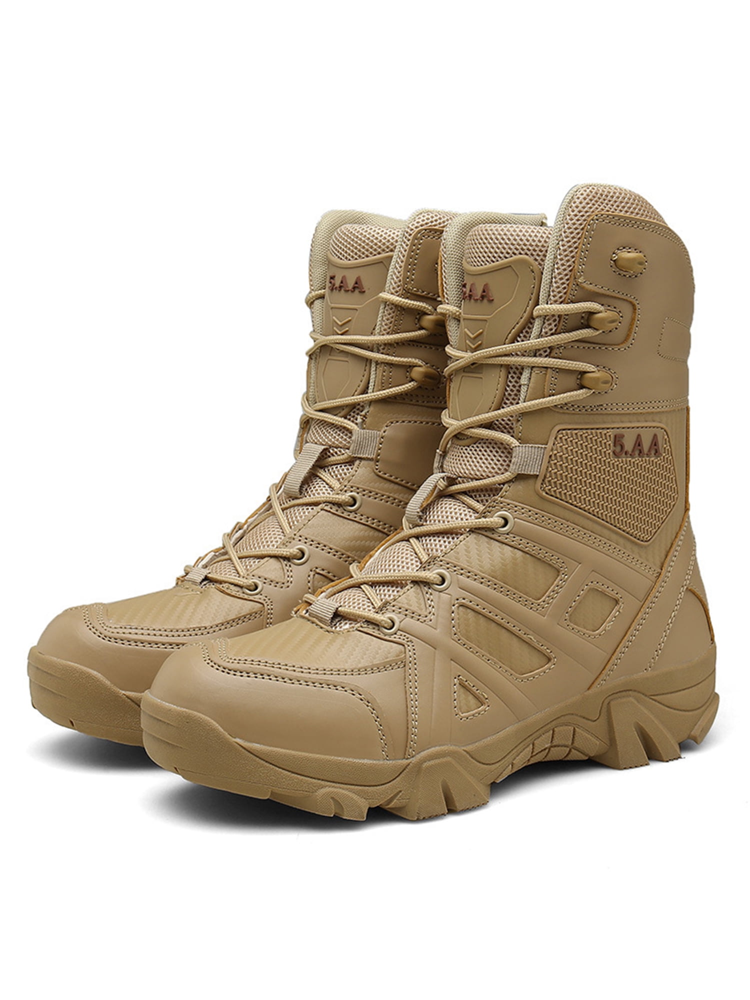 Frontwalk Mens Tactical Boots Round Toe Work Booties High Top Combat ...