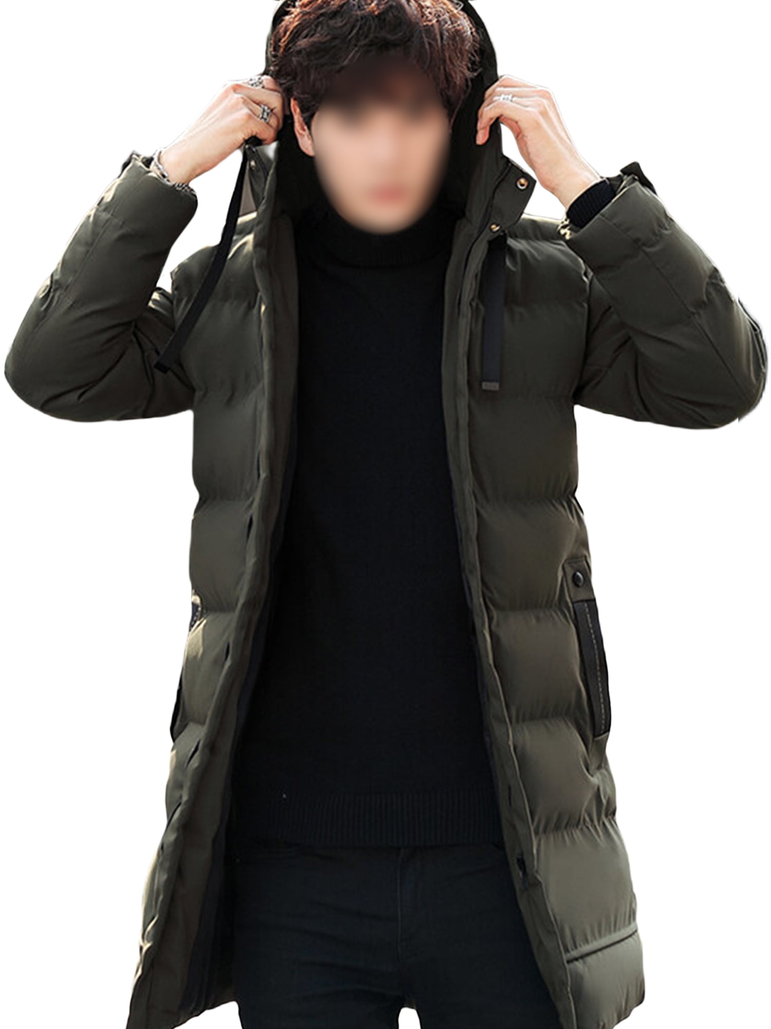 Frontwalk Mens Winter Coat Full Zip Down Puffer Pocket Parka Warm Thick ...
