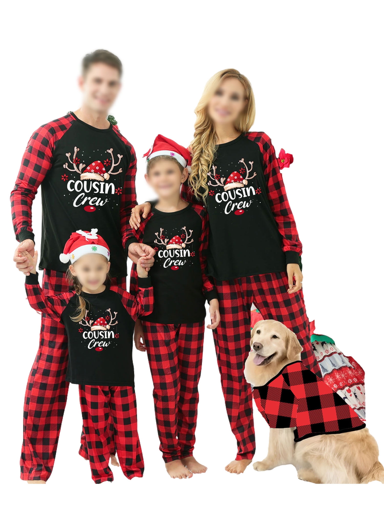 Frontwalk Mommy Dad Child Nightwear Crew Neck Christmas Sleepwear Long ...