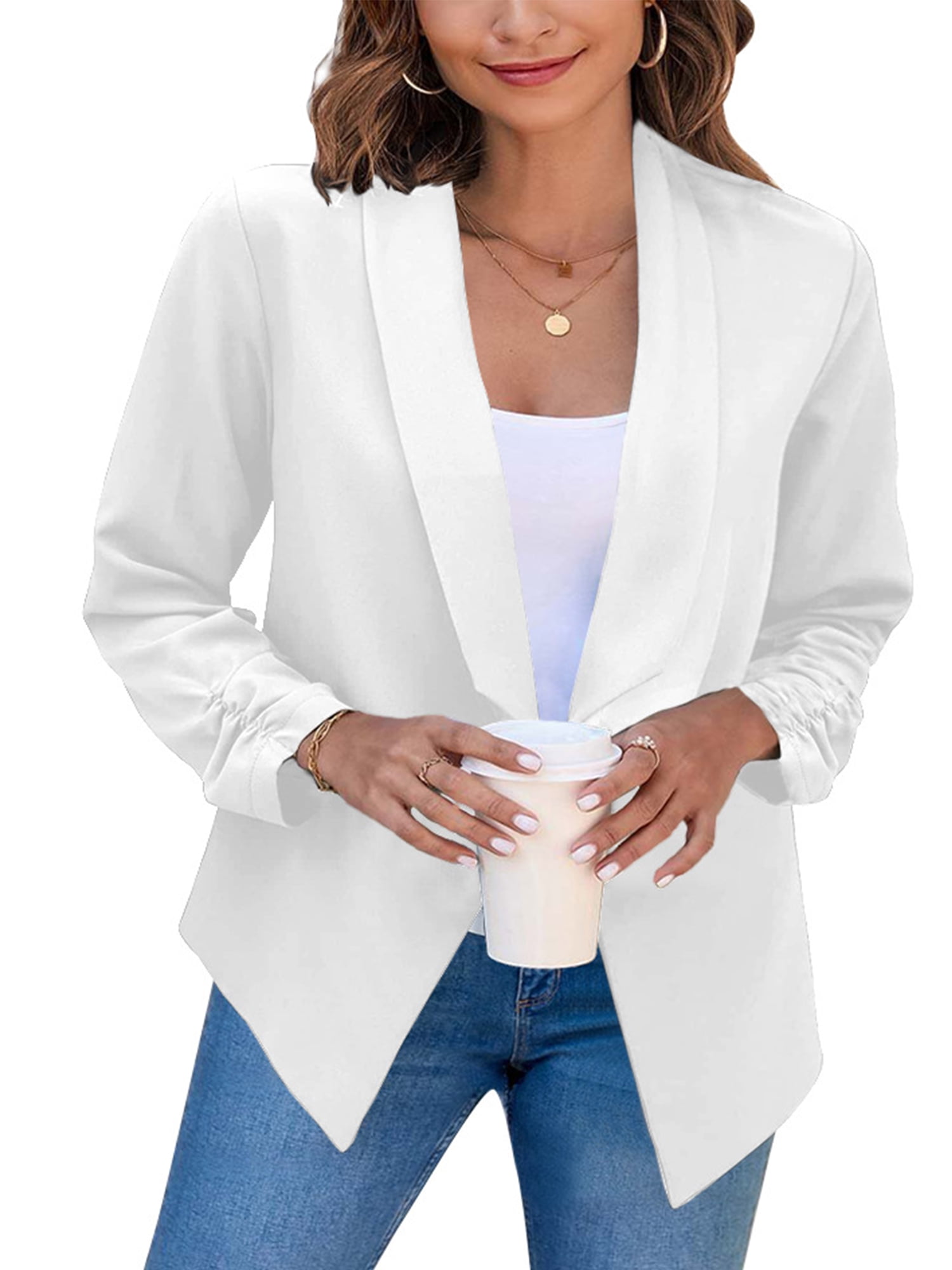 Frontwalk Oversized Casual Blazers For Women Long Sleeves Open Front ...