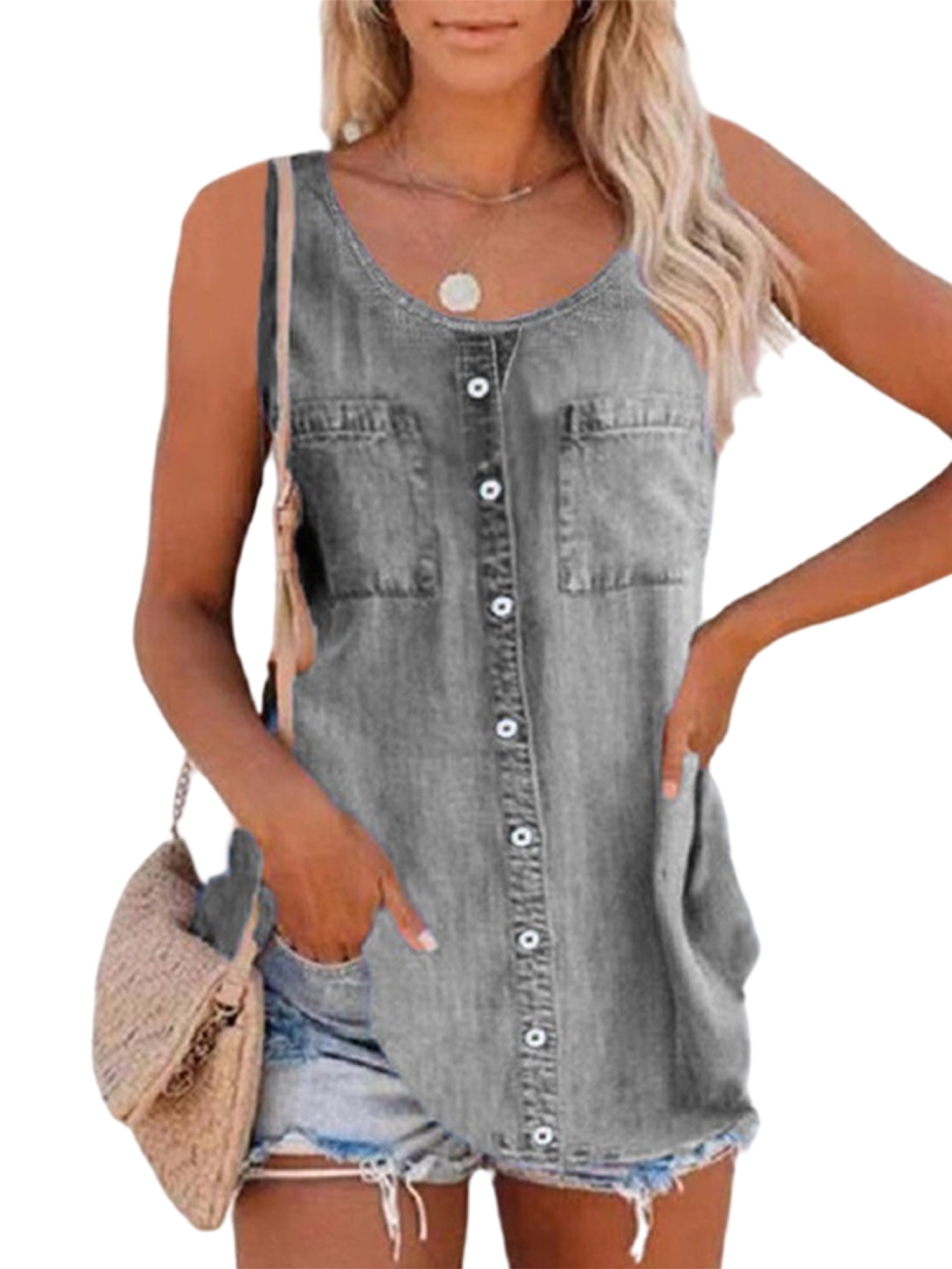 Frontwalk Tanks Tops For Women Plus Size Summer Tops Sleeveless Casual ...