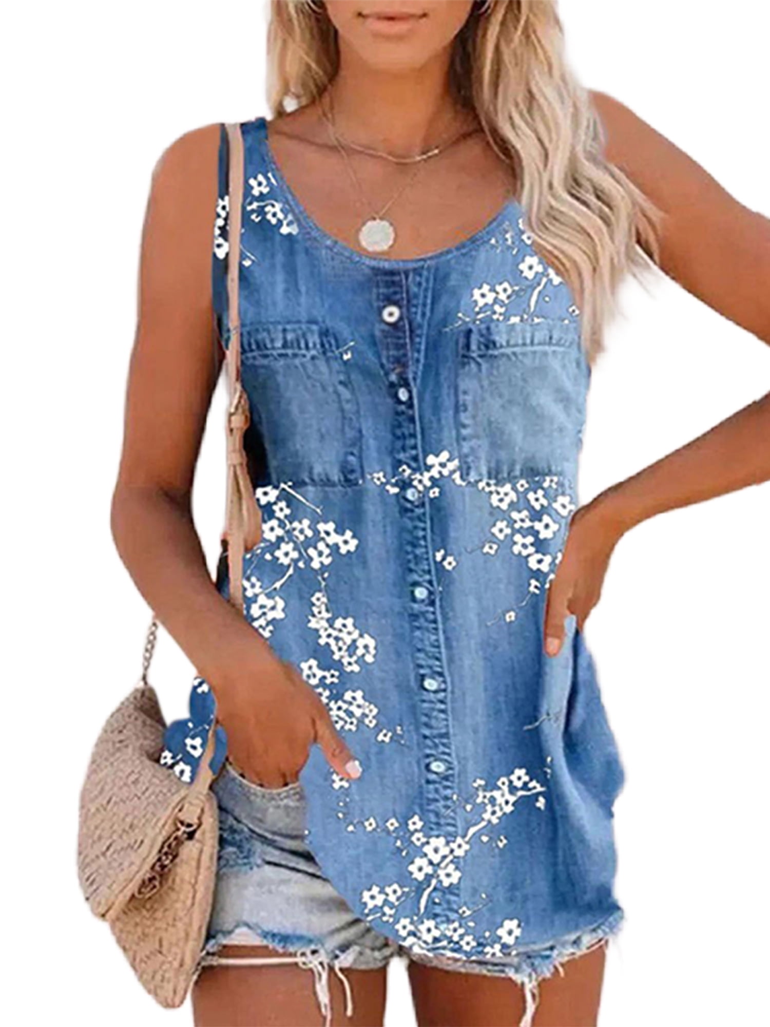 Frontwalk Tanks Tops For Women Plus Size Summer Tops Sleeveless Casual ...