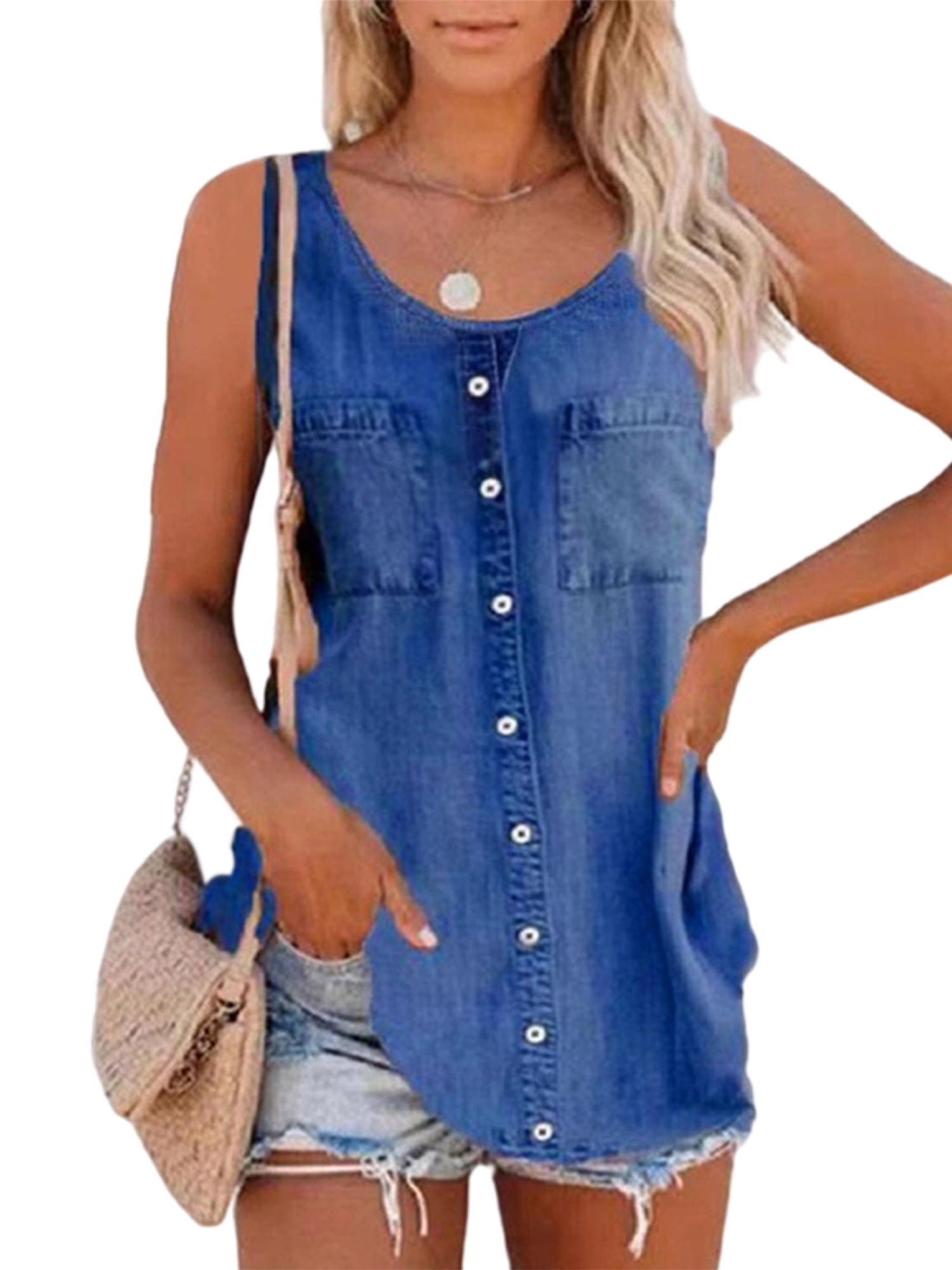 Frontwalk Tanks Tops For Women Plus Size Summer Tops Sleeveless Casual ...