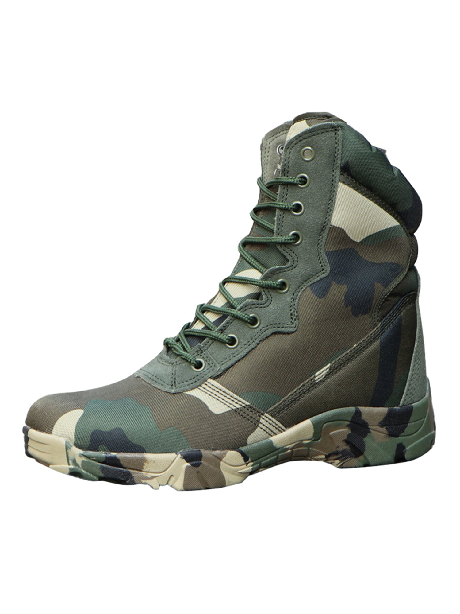 Frontwalk Unisex Hiking Booties Camouflage Military Tactical Boot Lace ...