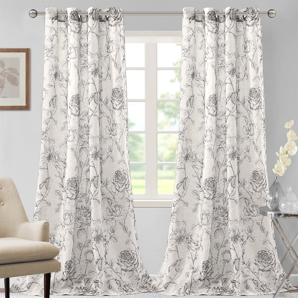 Frontwalk Window Curtain Grommet Voile Light Filtering Linen Textured ...