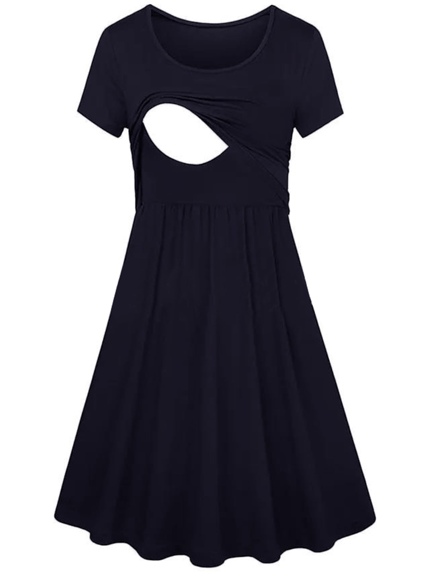 Frontwalk Women Breastfeeding Dress Short Sleeve Nursing Dresses ...