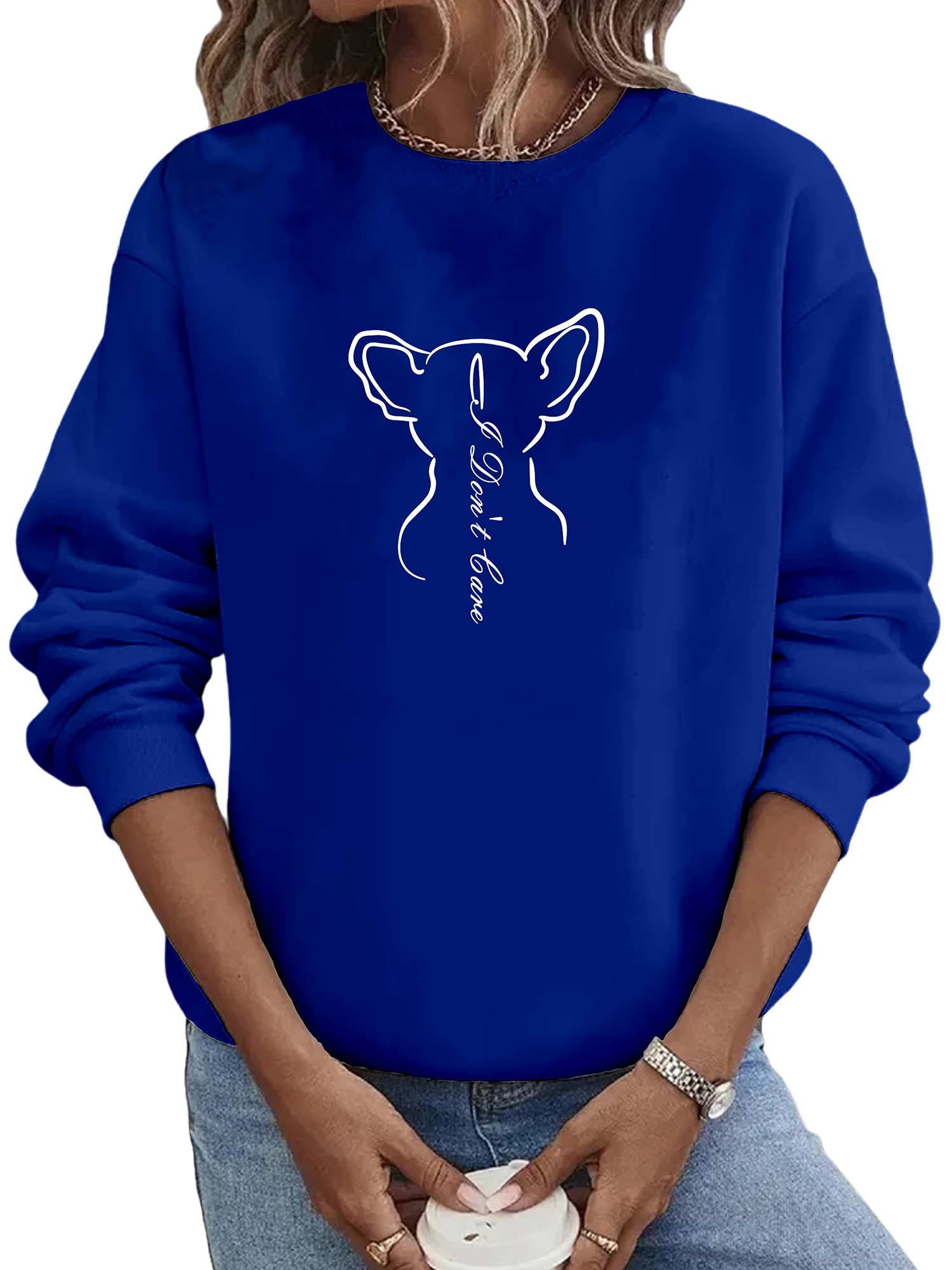 Frontwalk Women Crewneck Sweatshirts Loose Fit Pullover Tops Casual ...