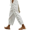 Frontwalk Women Cropped Pants With Pockets Trouser Ladies Loose